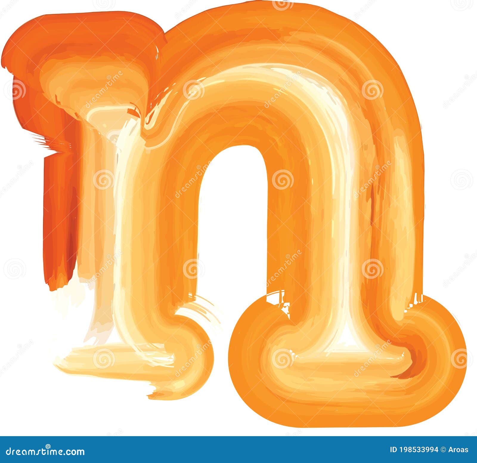 Abstract Oil Paint Letter N Stock Vector - Illustration of artwork ...