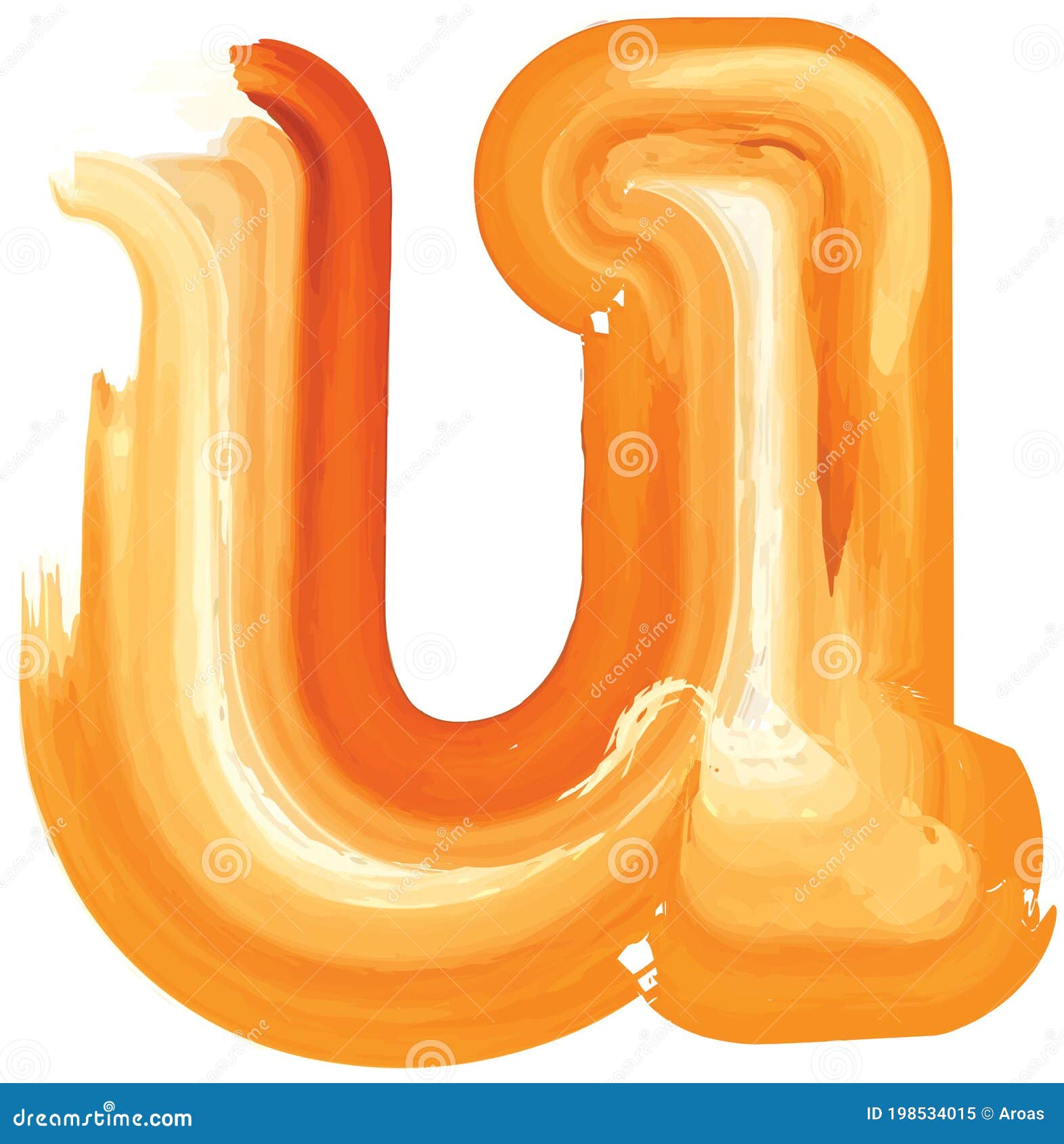 Abstract Oil Paint Letter U Stock Vector - Illustration of calligraphy ...
