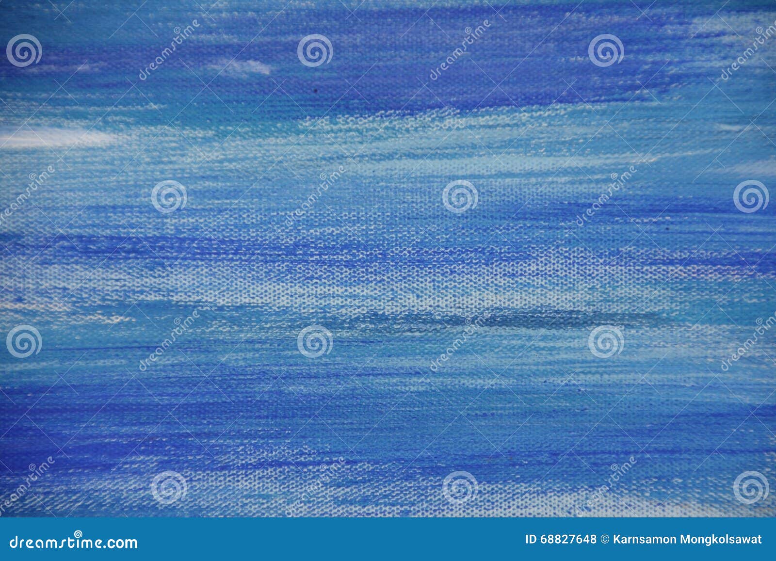 Abstract Oil Painting on Canvas, Blue Colored Background Stock Photo ...