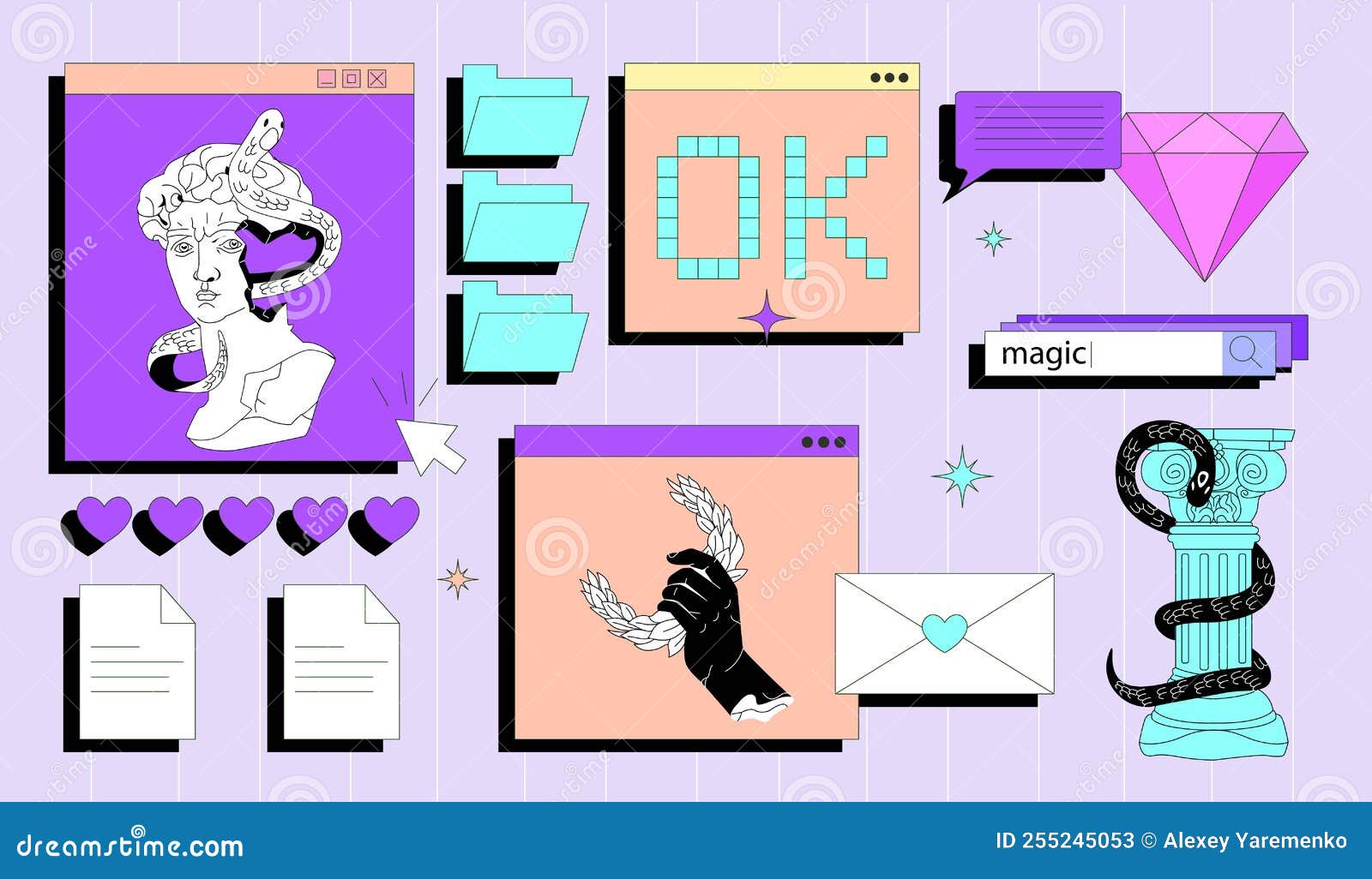 Abstract old aesthetic stock vector. Illustration of trend - 255245053