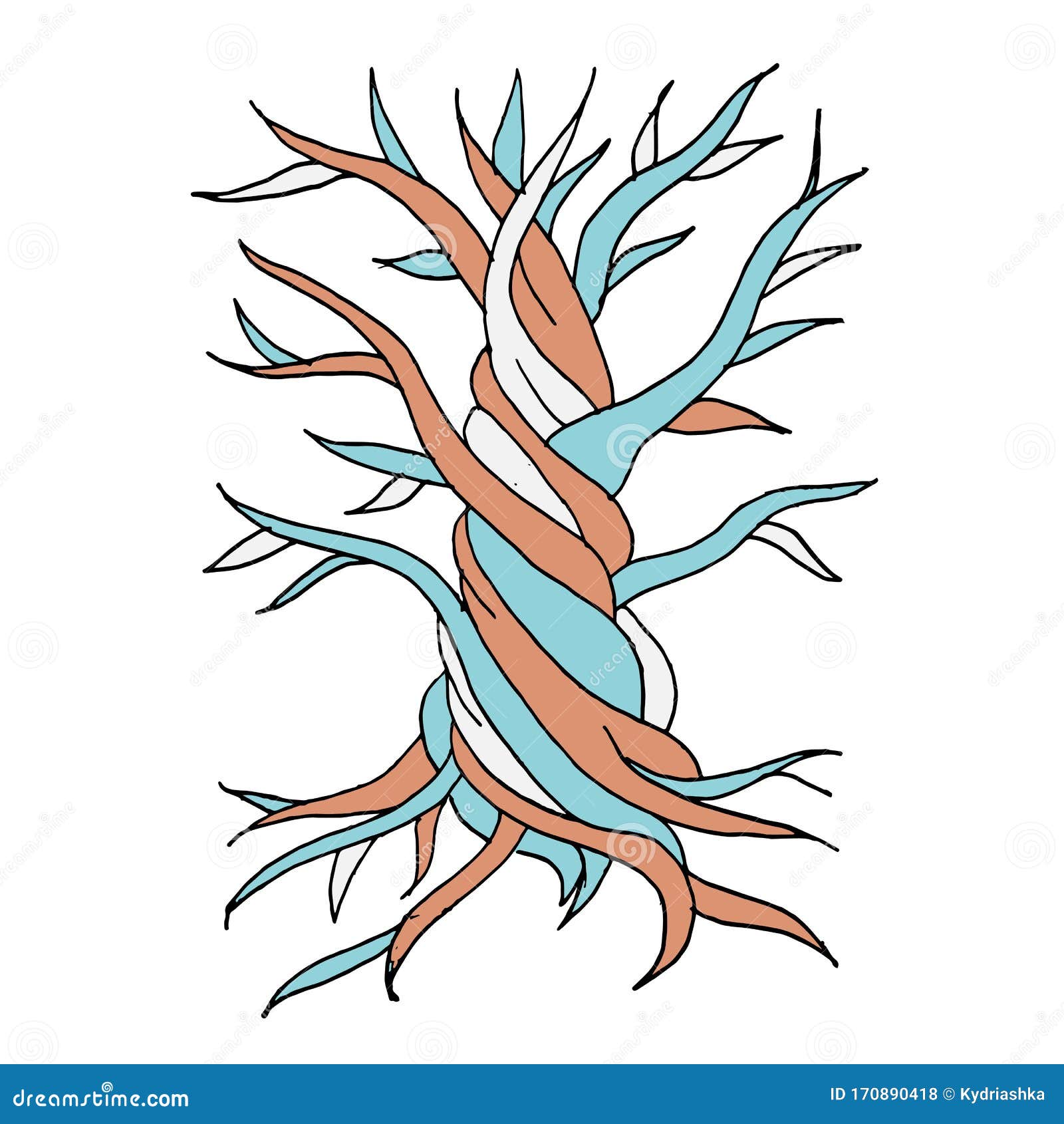 Abstract Old Tree with Roots, Zen Doodle for Your Design Stock Vector ...