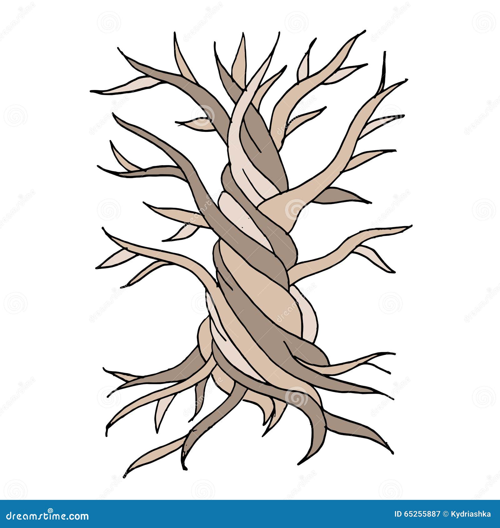 Abstract Old Tree with Roots, Zen Doodle Stock Vector - Illustration of ...