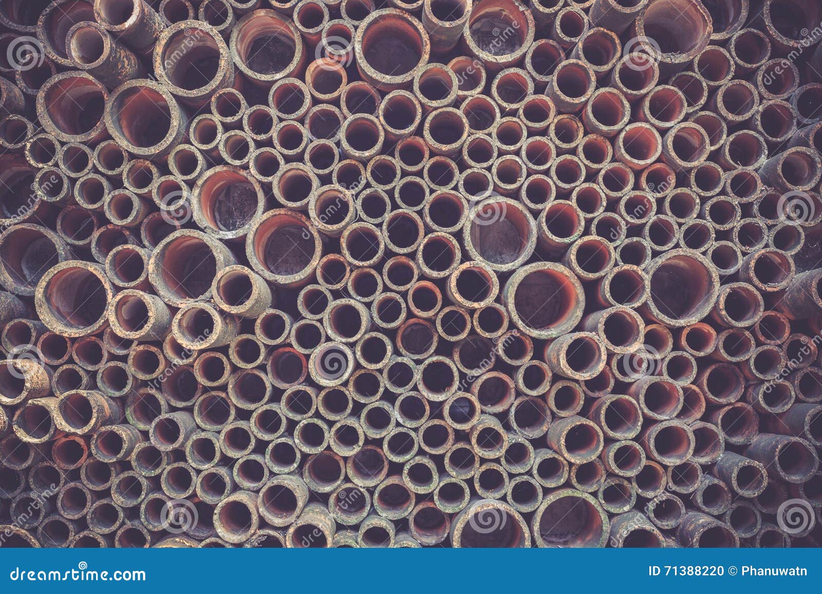 Abstract Of Old Tube Stack For Background Stock Photo - Image of sewage ...