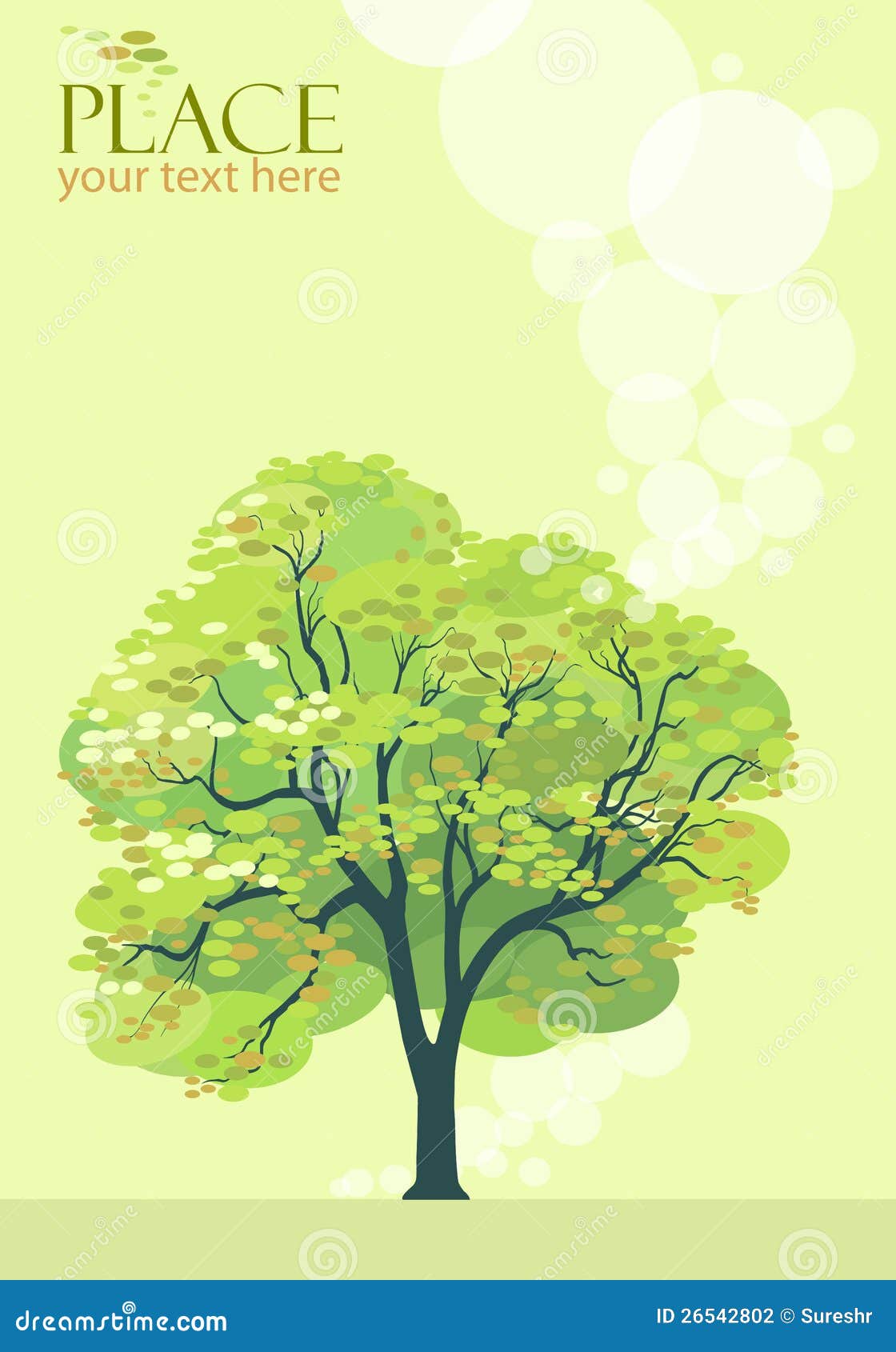 Abstract Olive Green Tree Background - Stylized Stock Vector ...