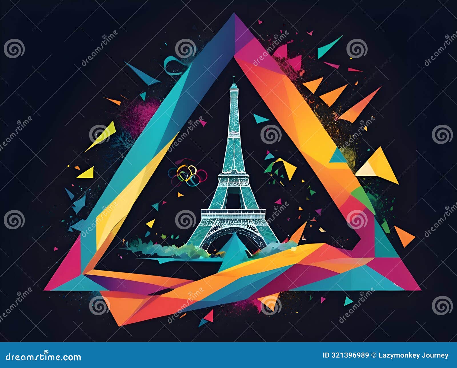 Abstract Olympic Games in Triangles Stock Illustration - Illustration ...