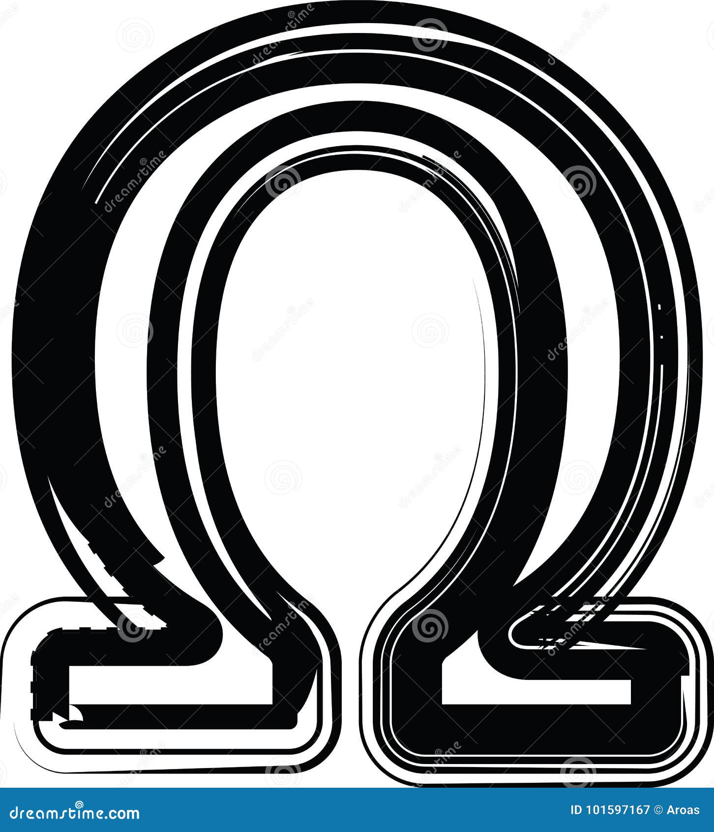 Abstract omega sign stock vector. Illustration of alphabet - 101597167