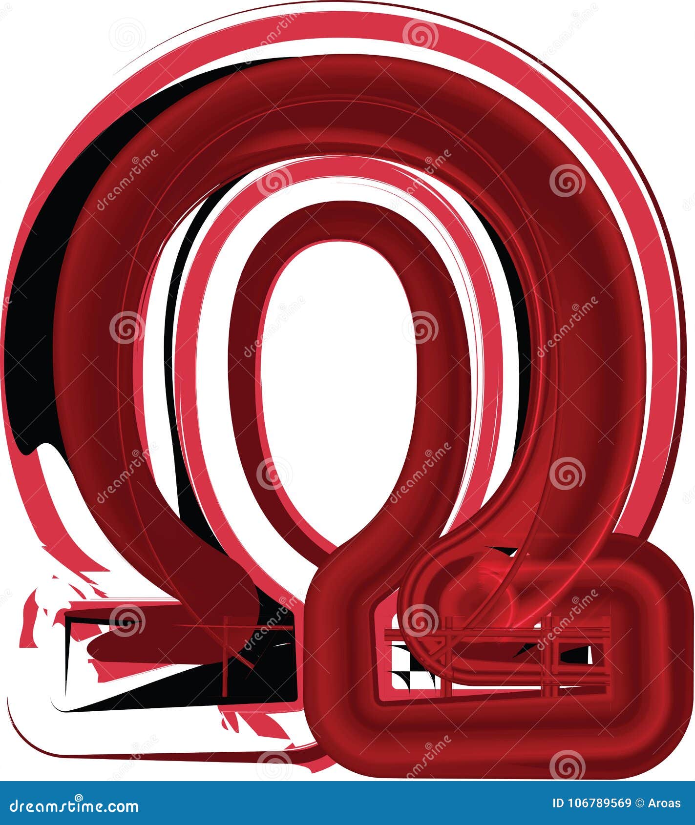 Abstract omega Symbol stock vector. Illustration of mark - 106789569