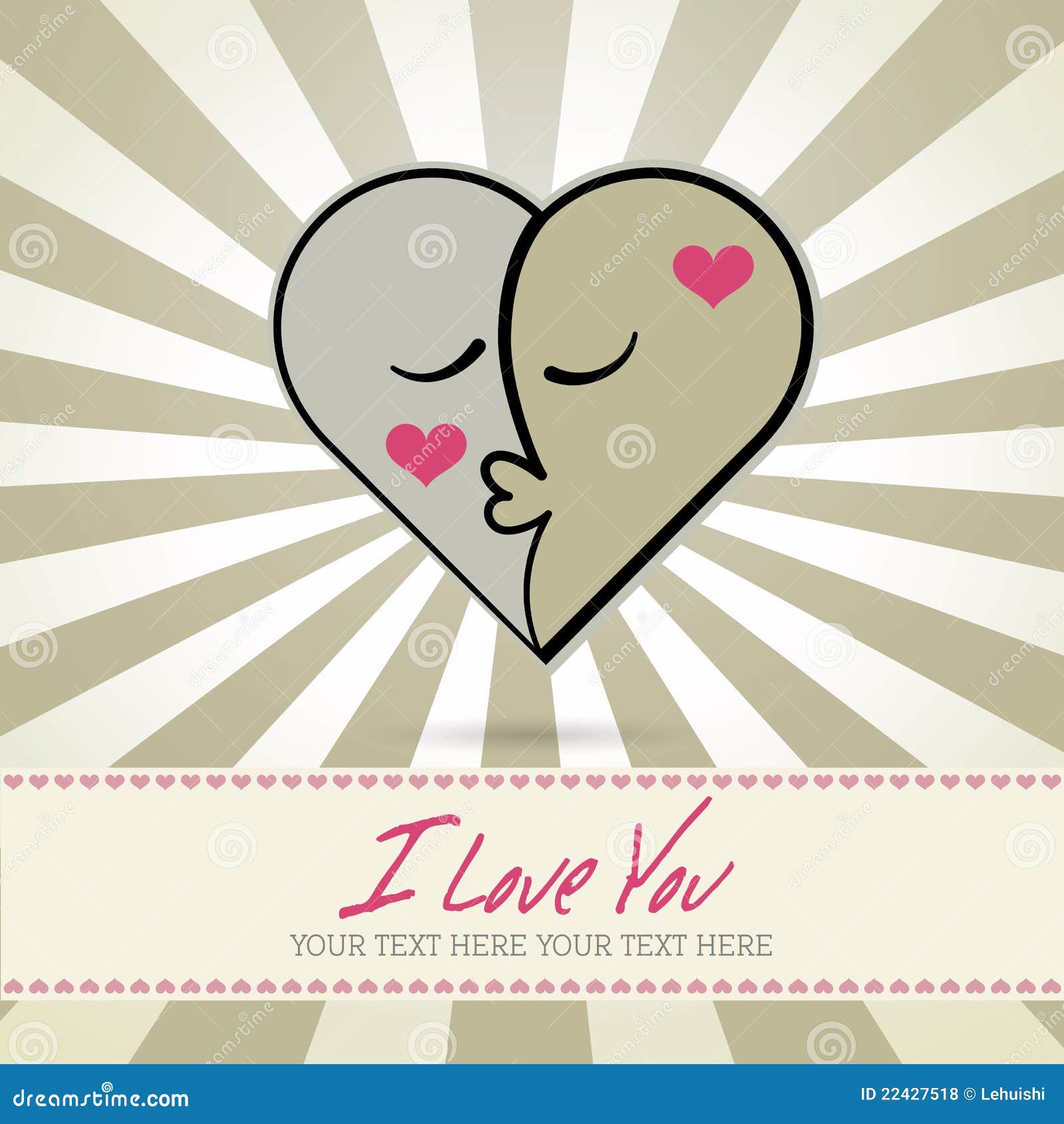 Abstract One Heart from Two Faces,Symbol of Love Stock Vector ...