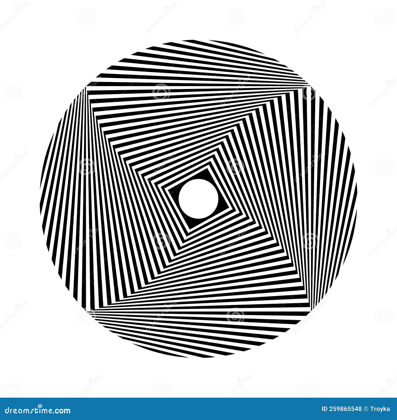 Abstract Op Art Circle Circular Rotation Pattern Stock Vector ...