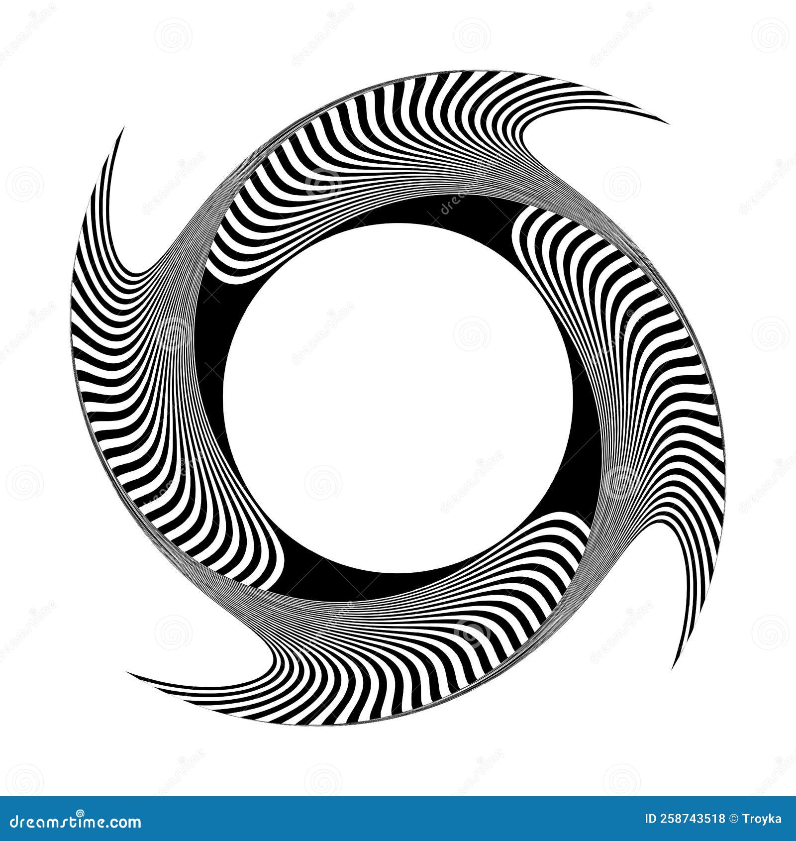 Abstract Op Art Circle Pattern with Vortex Movement Illusion Effect ...