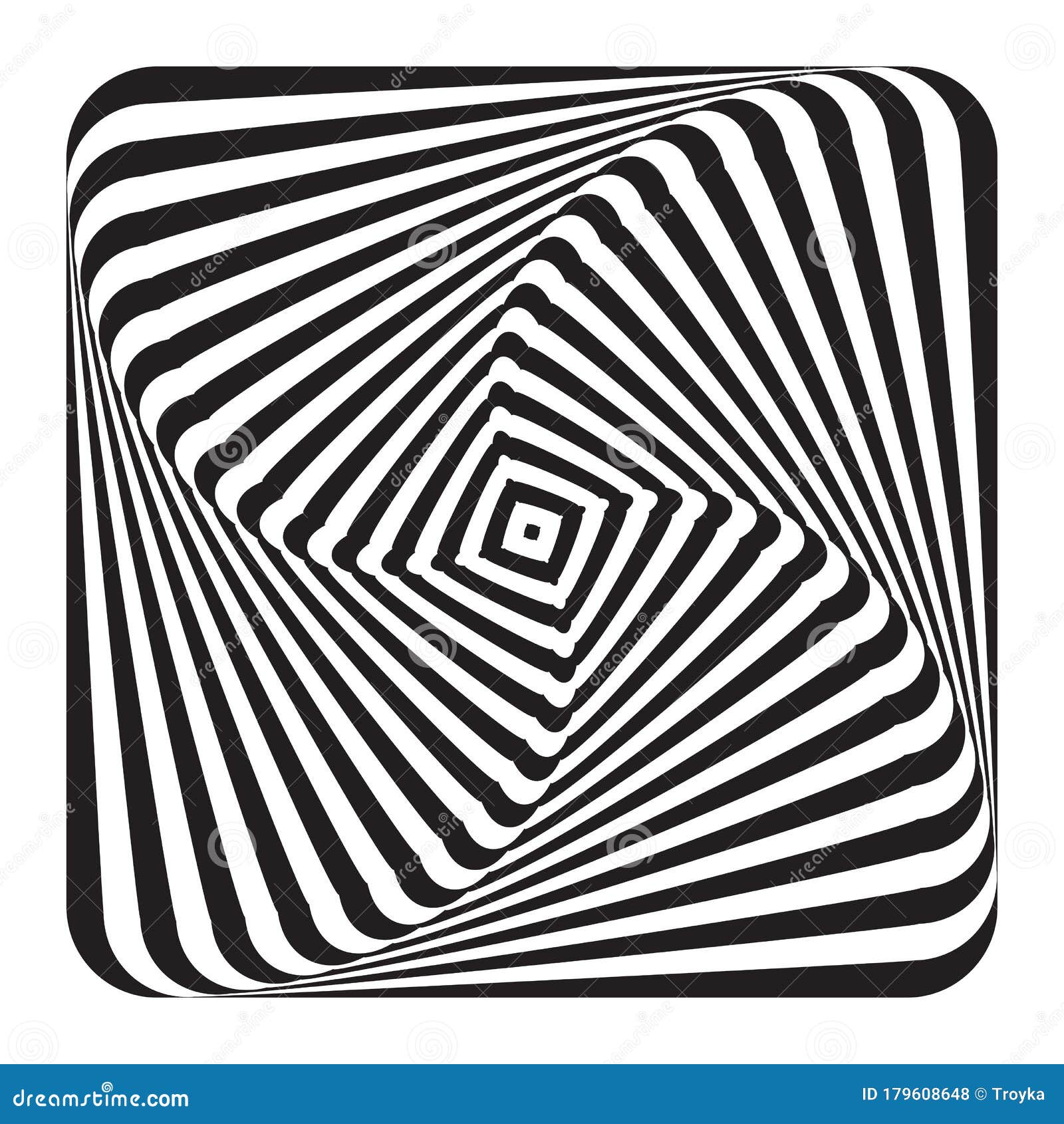 Abstract Op Art Design Element. Illusion of Swirl Movement Stock Vector ...