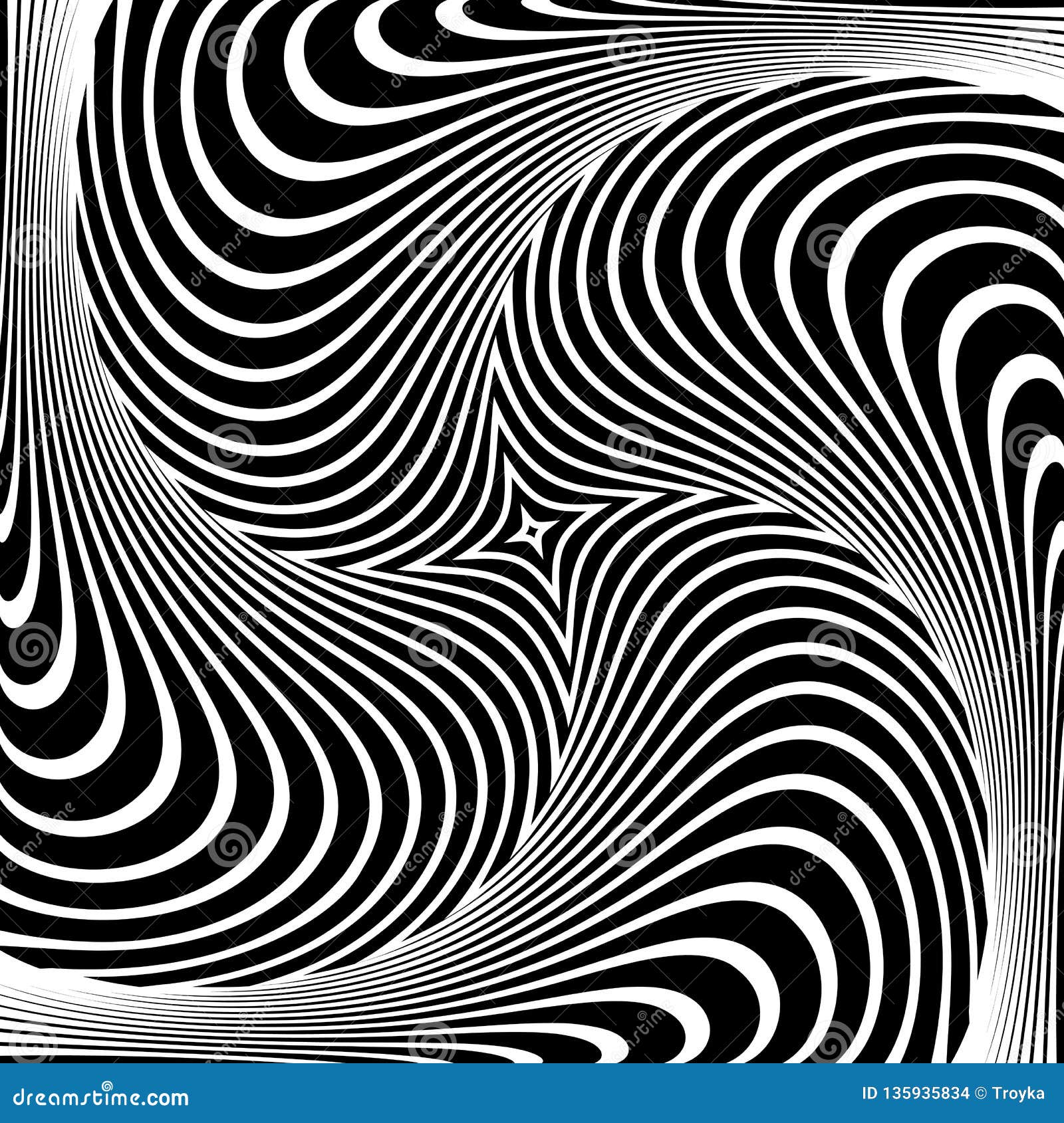 Abstract Op Art Design. Illusion of Vortex Movement Stock Vector ...