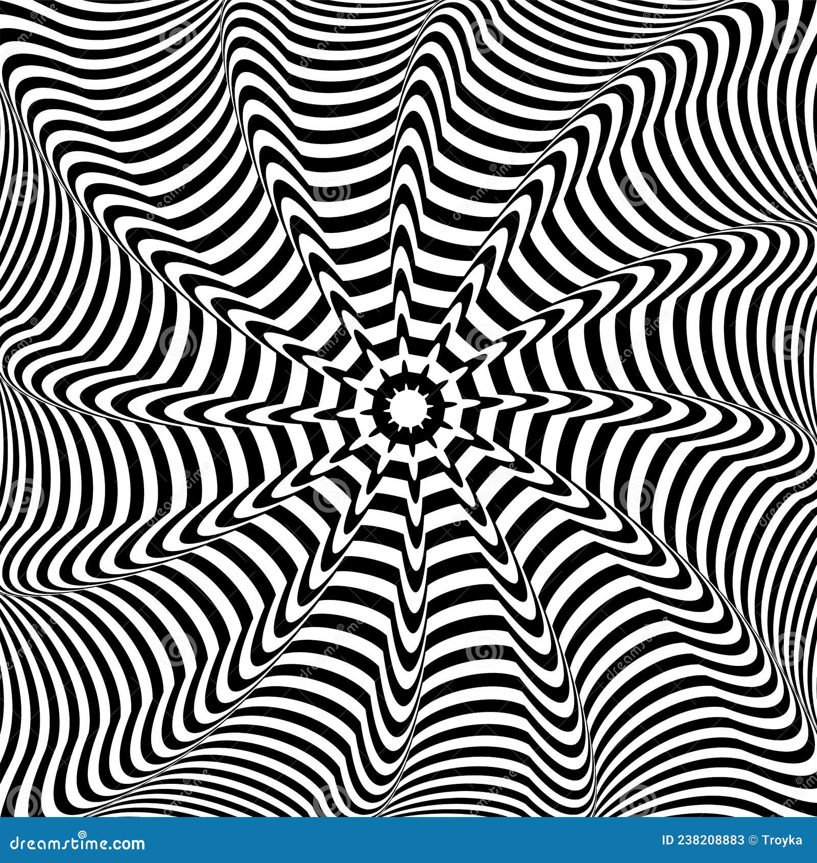 Abstract Op Art Lines Pattern. 3D Illusion Effect Stock Vector ...