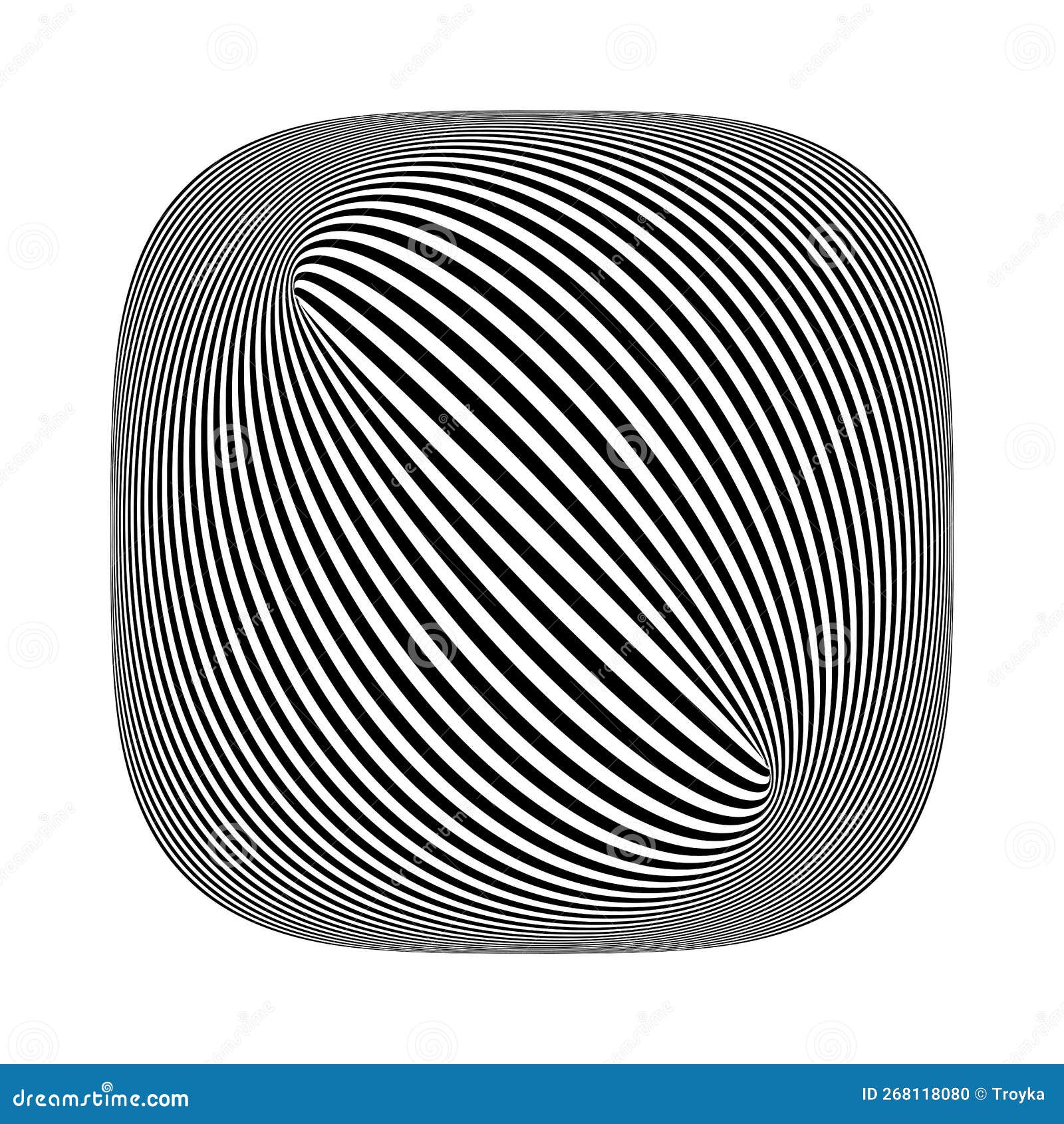 Abstract Op Art Lines Pattern with 3D Illusion Effect Stock Vector ...
