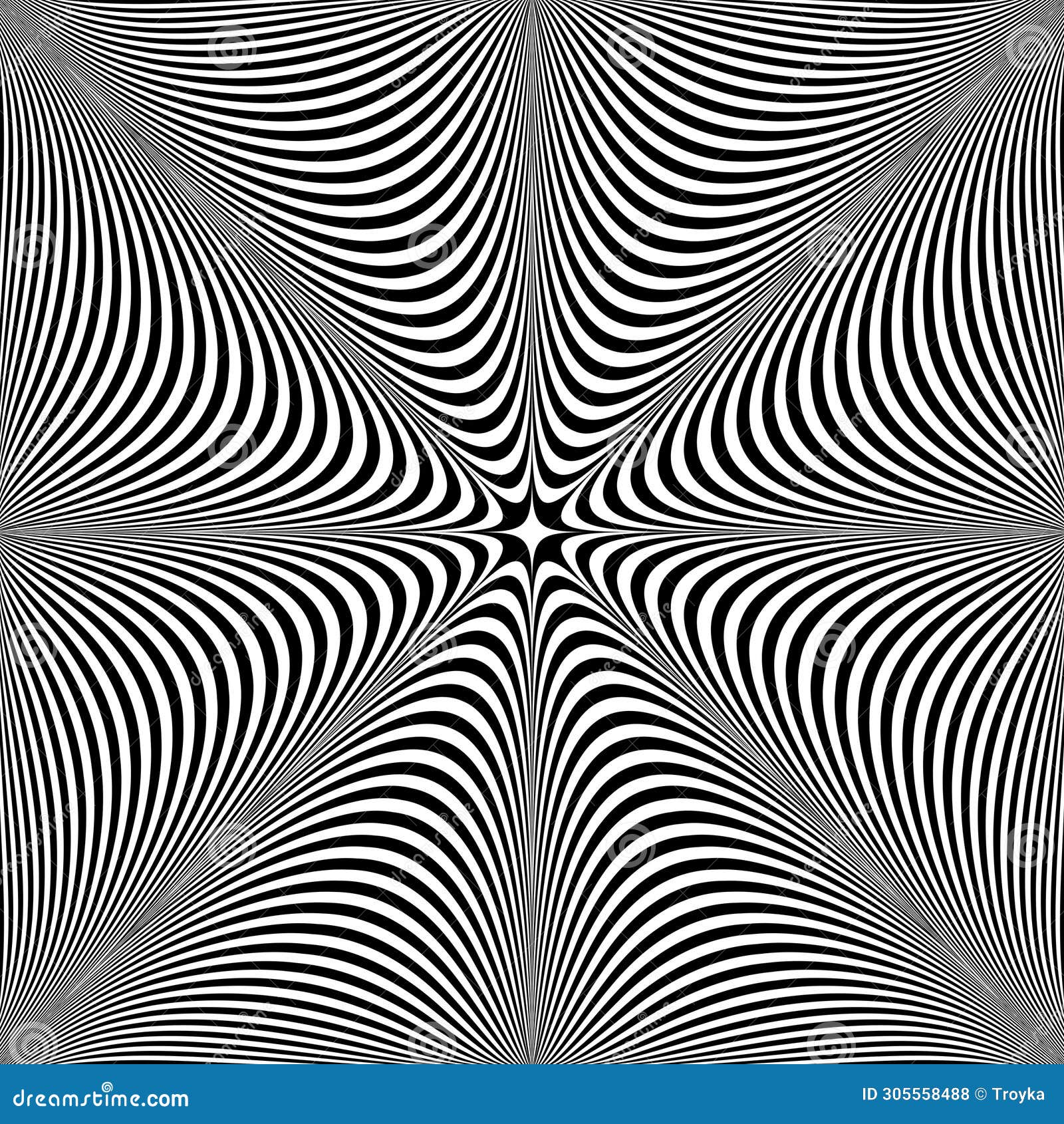 Abstract Op Art Wavy Striped Lines Pattern with 3D Illusion Effect ...