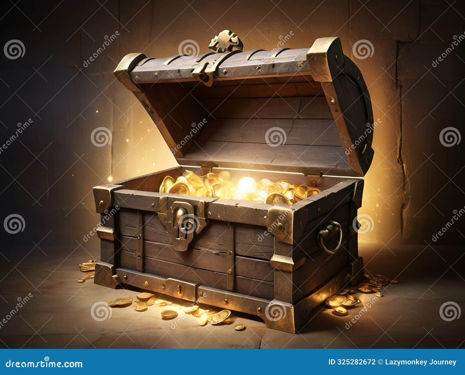 Abstract Open an Ancient Treasure Chest that Radiated Light Old ...