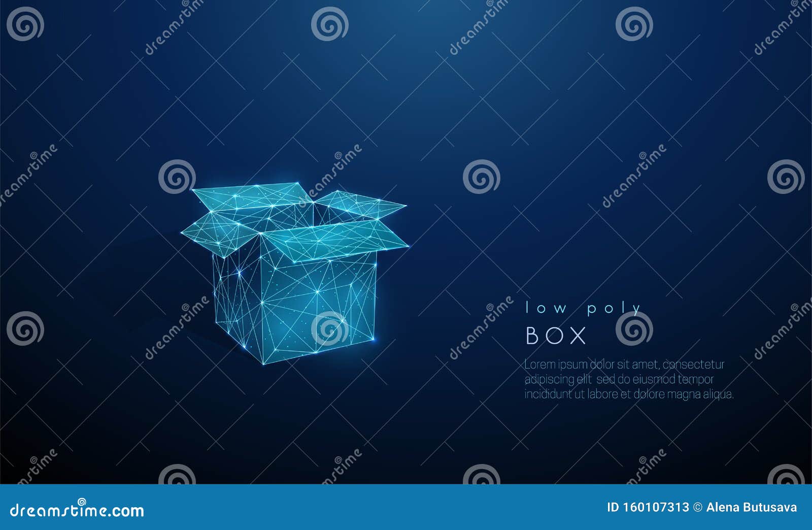 Abstract Open Box. Low Poly Style Design Stock Vector - Illustration of ...