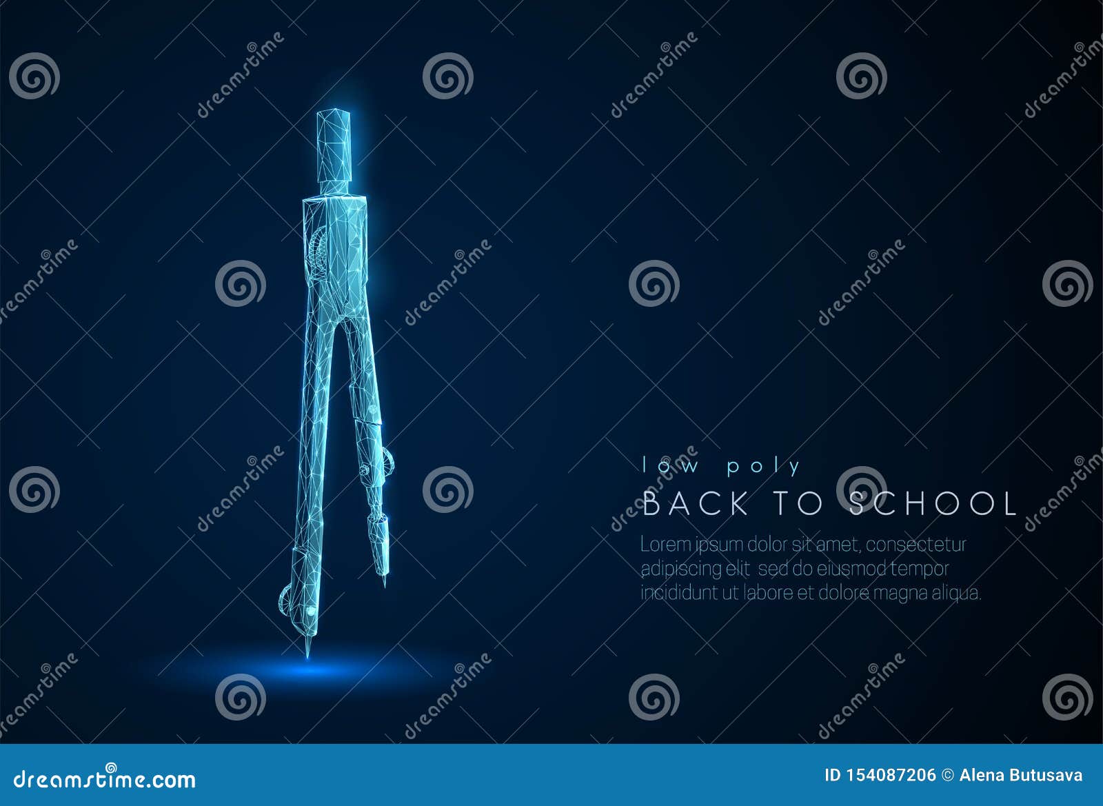 Abstract Open Compasses Tool. Low Poly Style Design Stock Vector ...