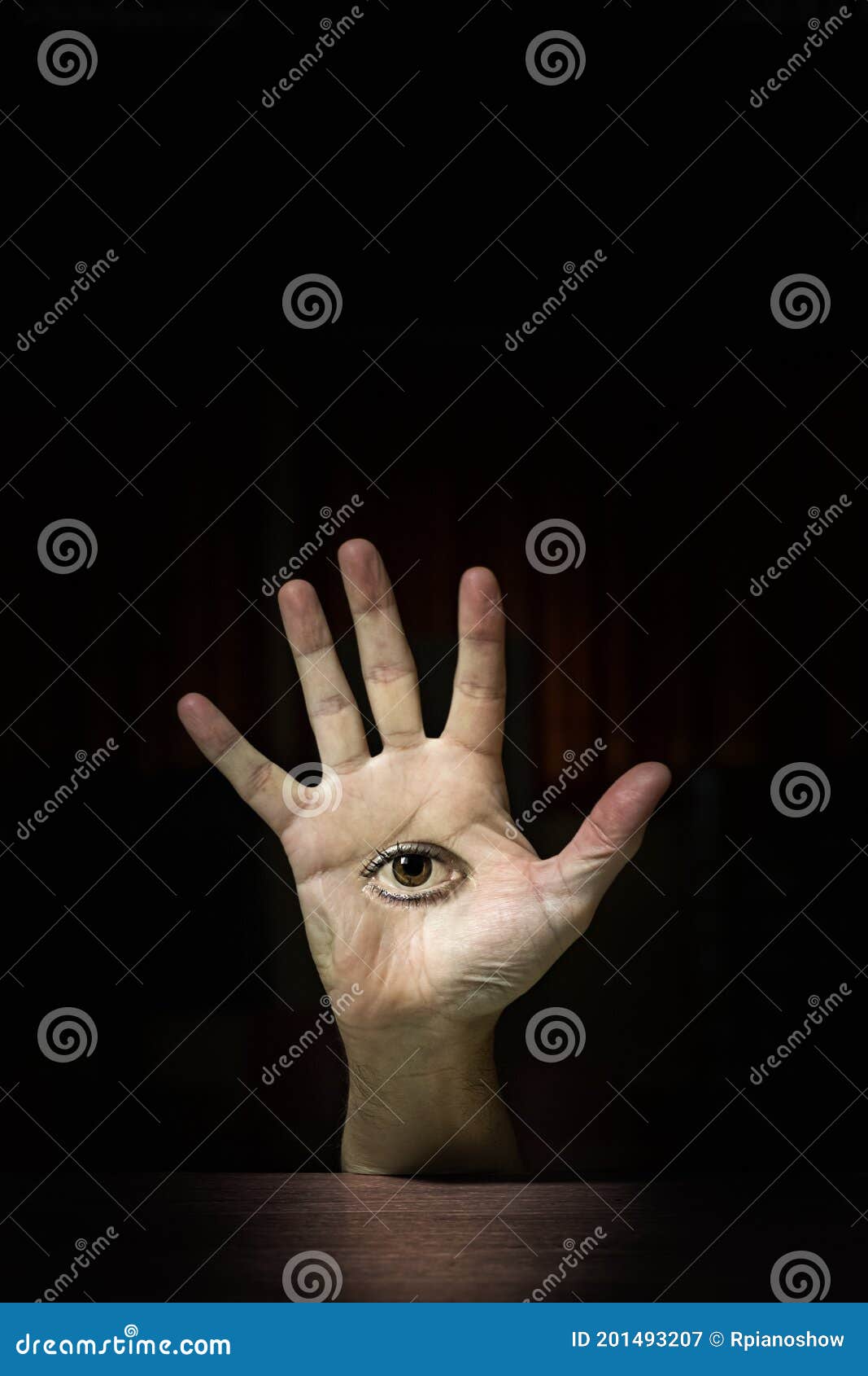 Abstract Open Human Hand with an Eye on the Palm, Hamsa Symbol Stock ...