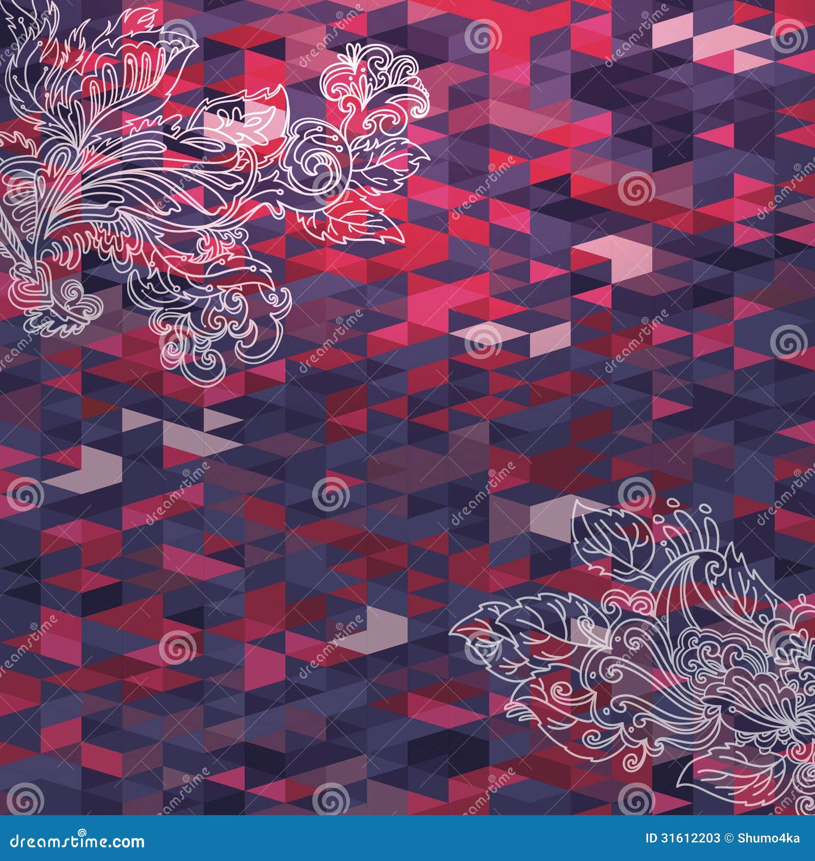 Abstract Optic Effect Triangle Pattern Background. Seamless Triangle ...