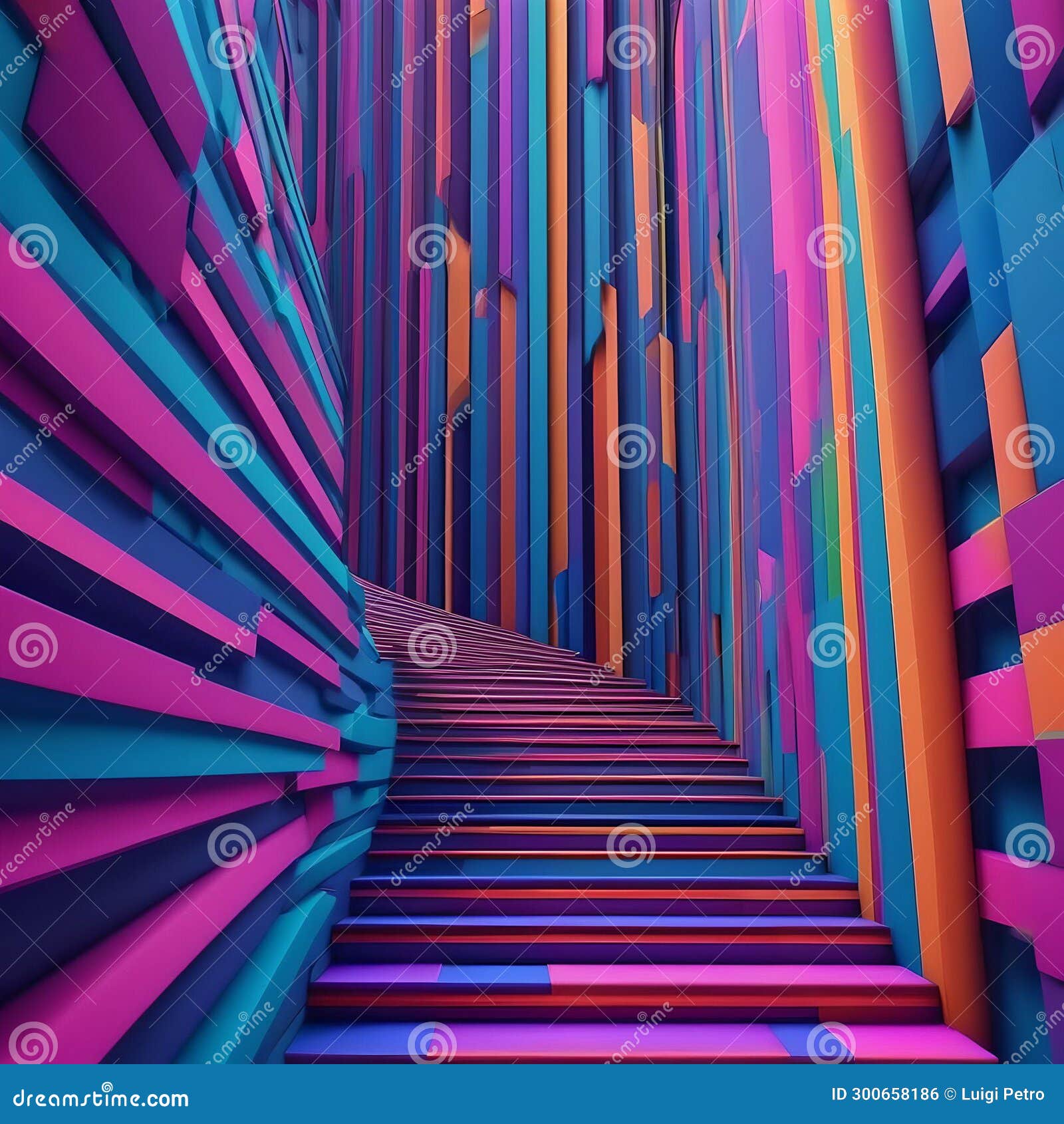 Abstract Optical Illusion in Colour. Stock Illustration - Illustration ...