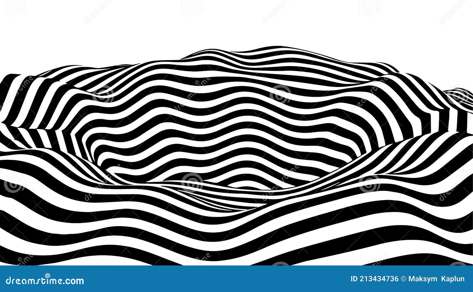 Abstract Optical Illusion Tunnel. Wormhole with Surface Warp. Vector ...