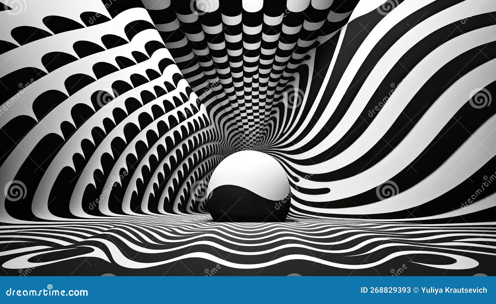 Abstract Optical Illusion Waves Background. AI Generated Stock ...