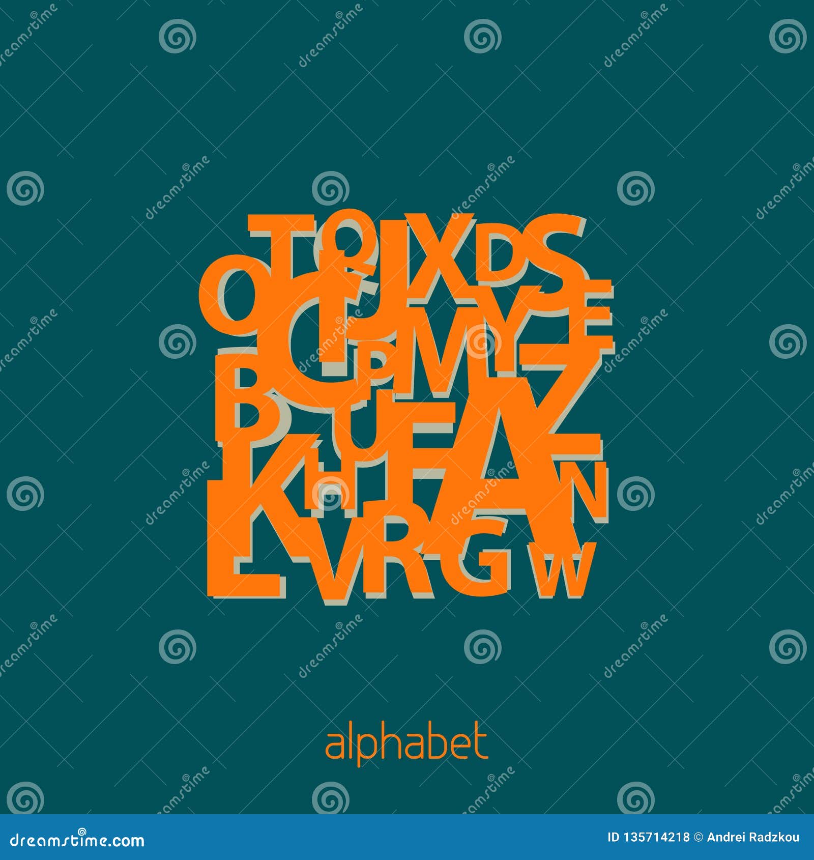 Abstract Orange Abc Label. Vector Graphics Stock Vector - Illustration ...