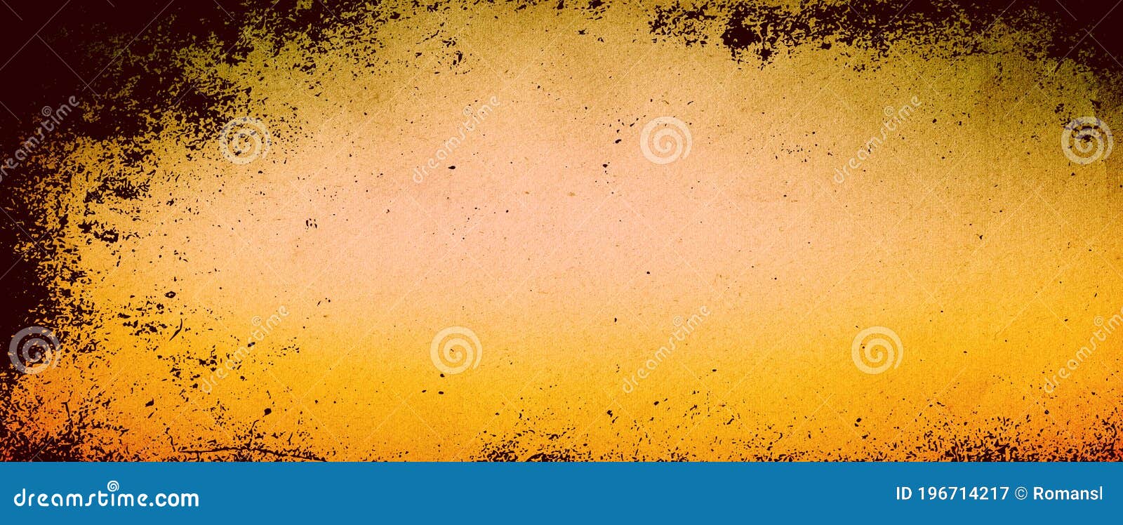 Abstract Orange Background with Black Grunge Borders, Triangle Shapes ...