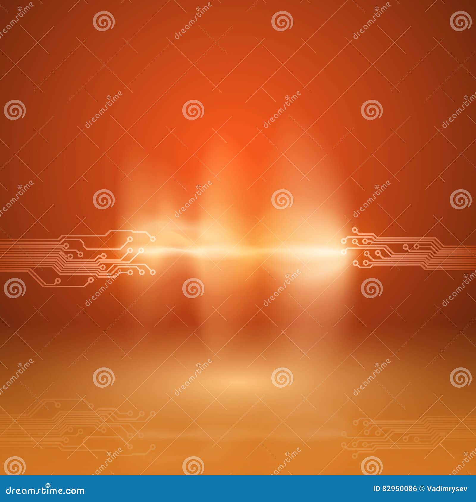 Abstract Orange Background with Circuit Board Texture Stock Vector ...