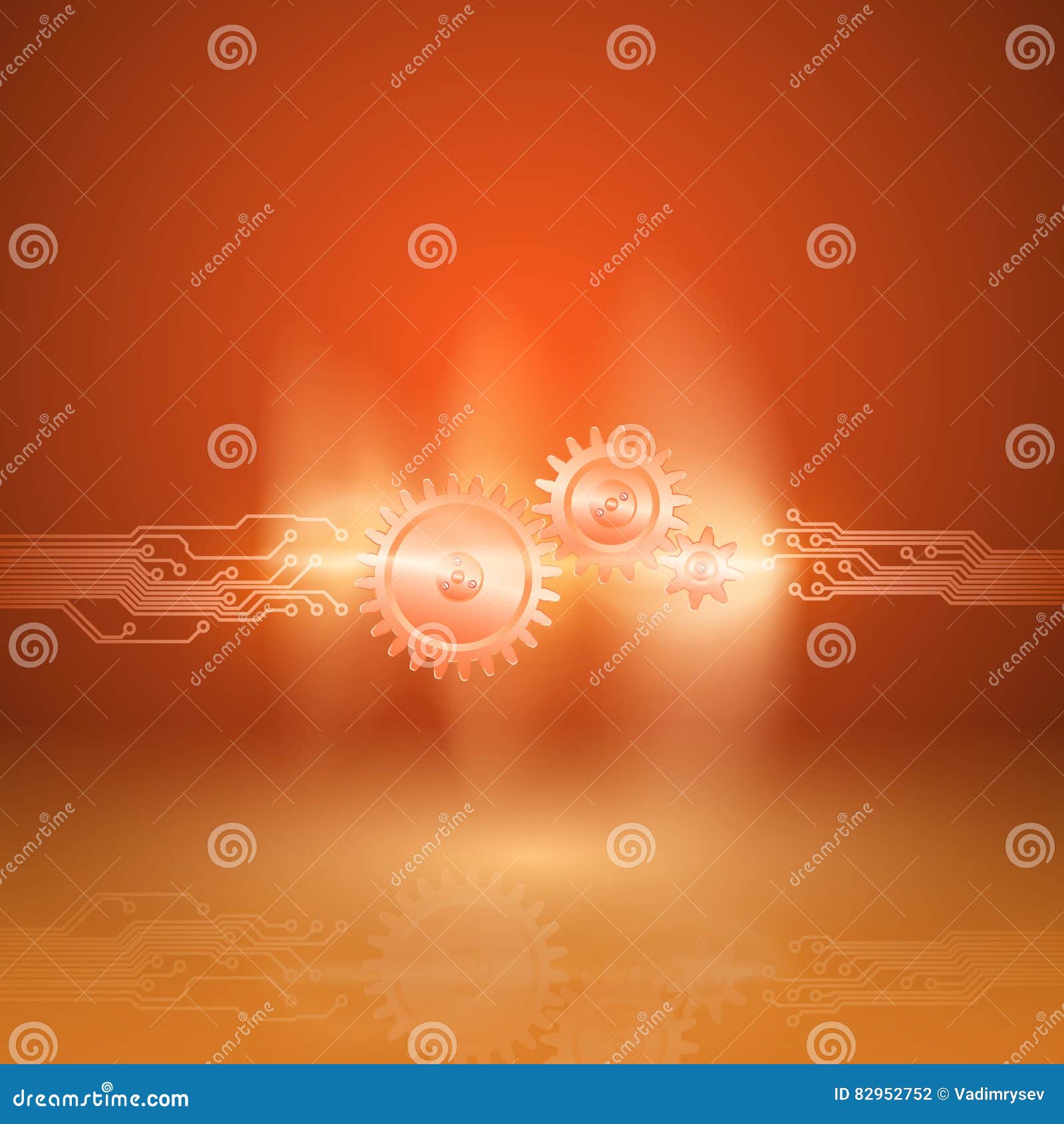 Abstract Orange Background with a Circuit Board Texture Stock Vector ...
