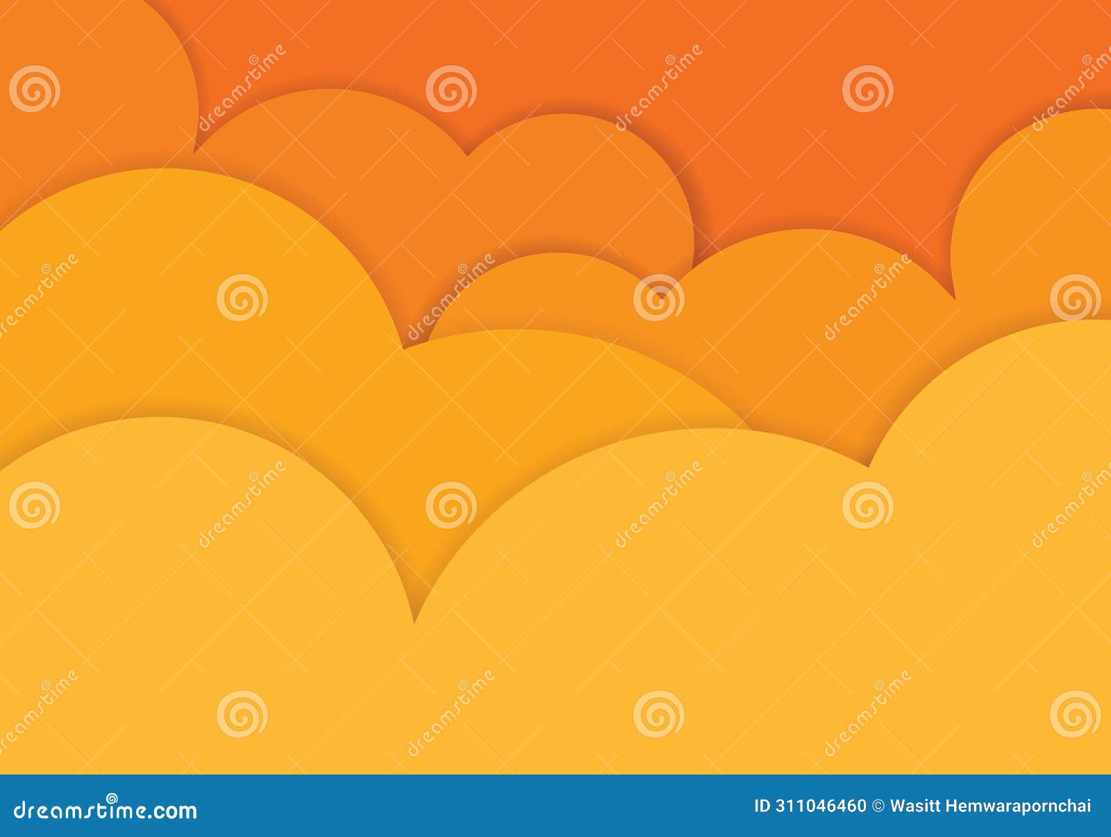 Abstract Orange Background Design with Curve Layers and Shadow Pattern ...