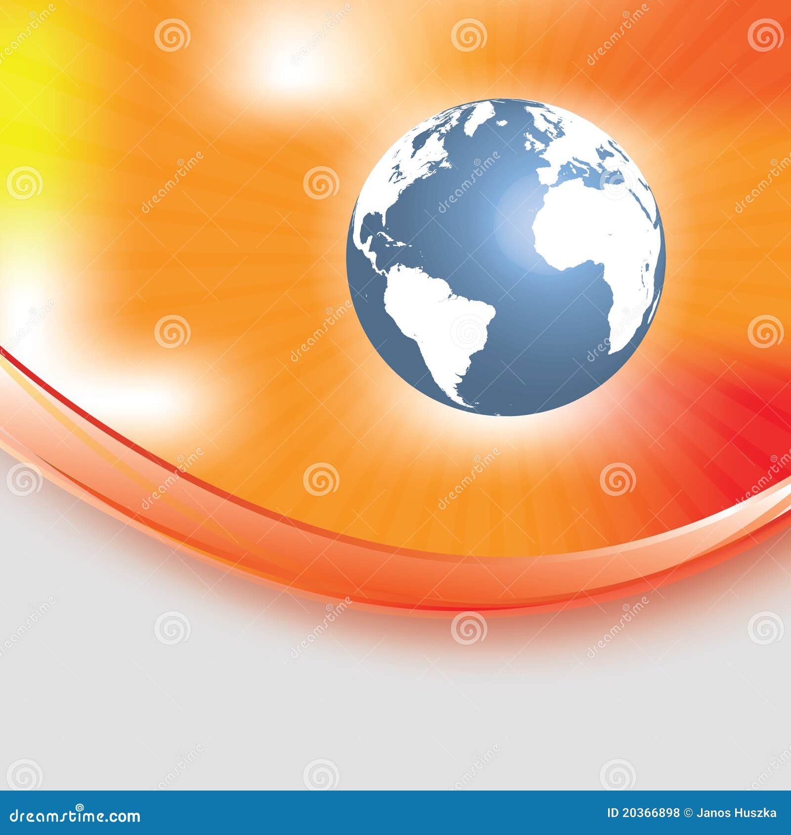 Abstract Orange Background with Globe Stock Vector - Illustration of ...