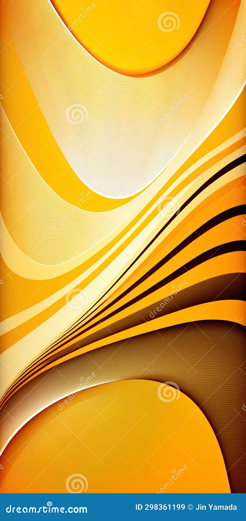 Abstract Orange Background with Yellow Wavy Stripes. 3d Render ...