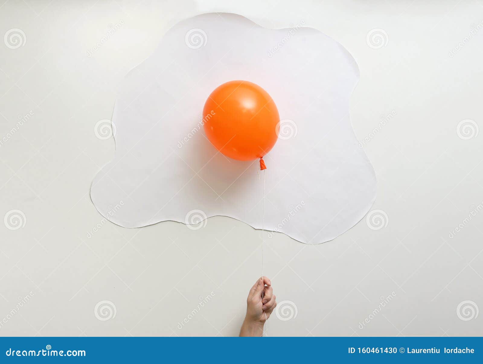 Abstract Orange Balloon in Shape of an Fried Egg Stock Photo - Image of ...