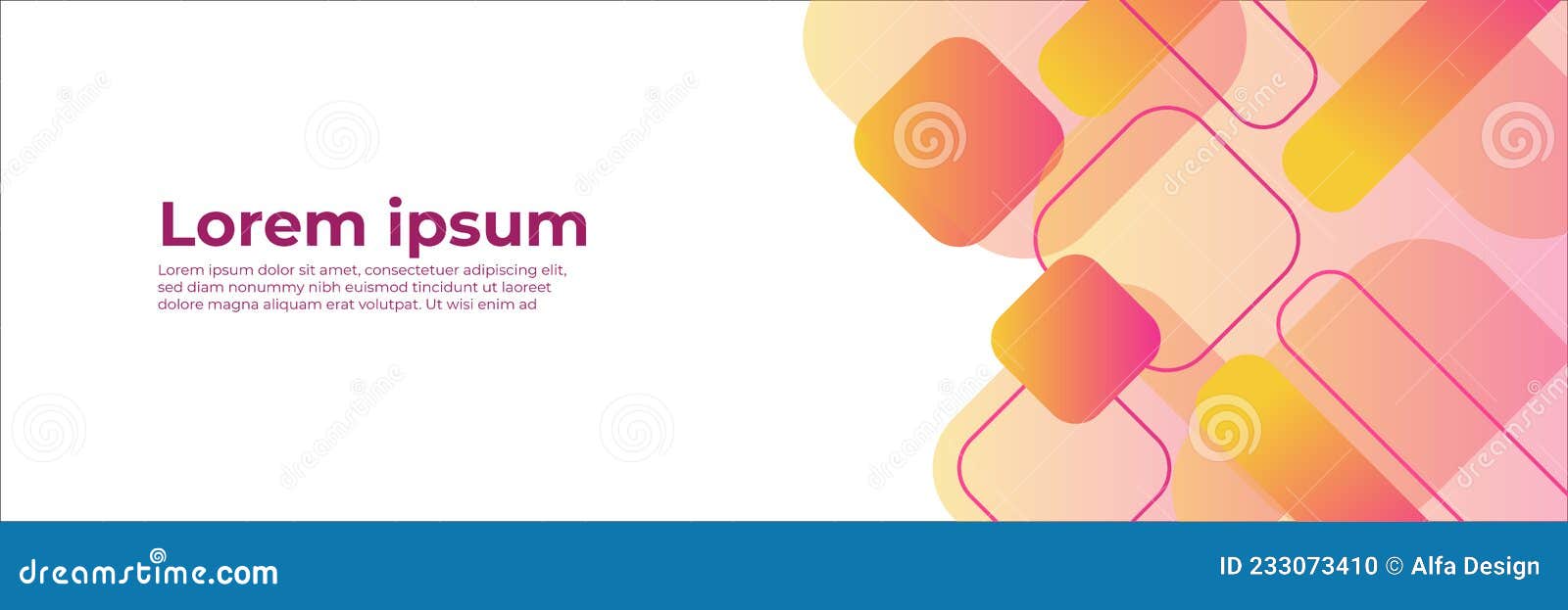 Abstract Orange Banner Design Web Template Set. Horizontal Header Web ...