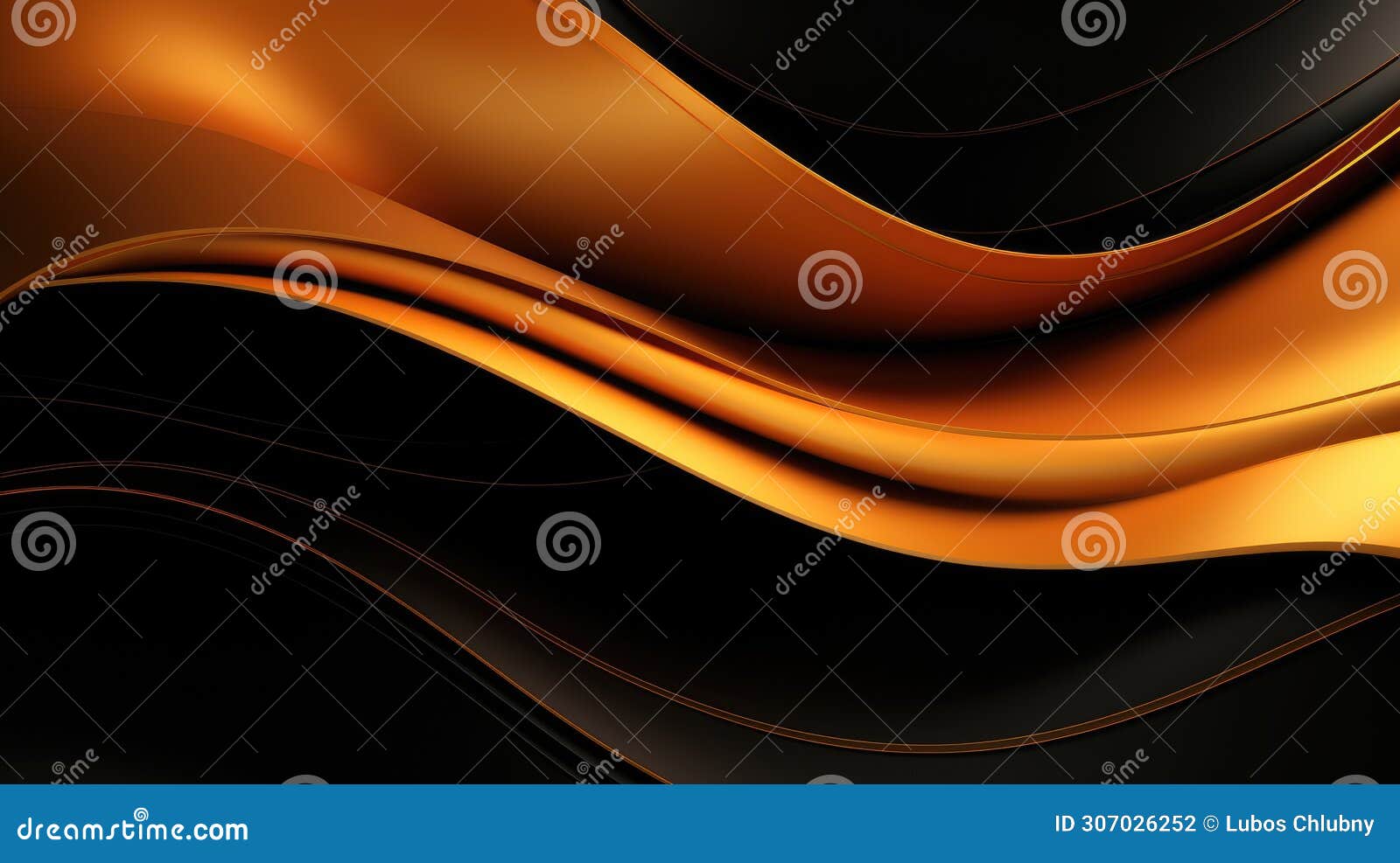 Abstract Orange, Black and Gold Background with Waves Stock Photo ...