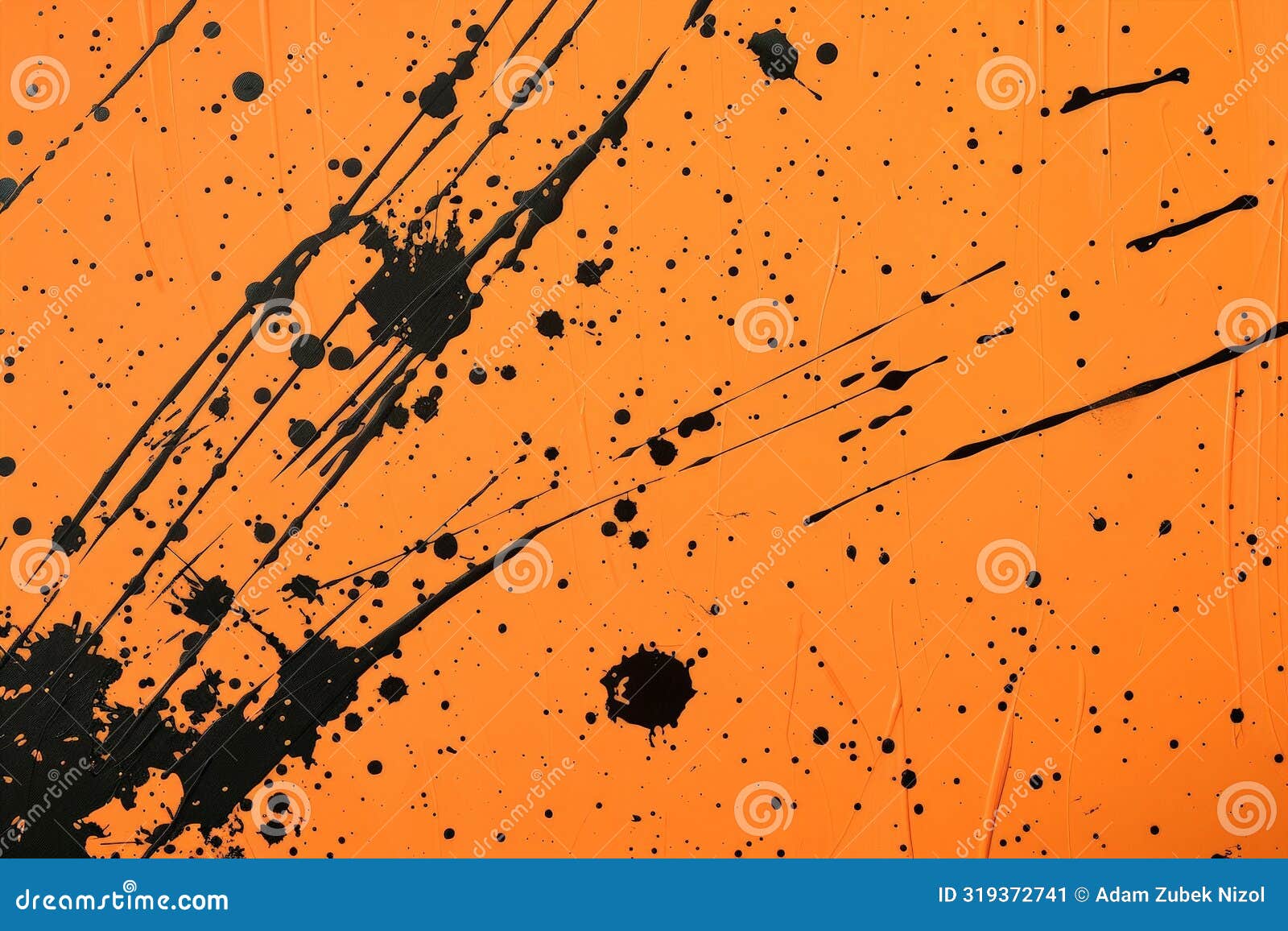 Abstract Orange and Black Paint Splatter Background Stock Illustration ...