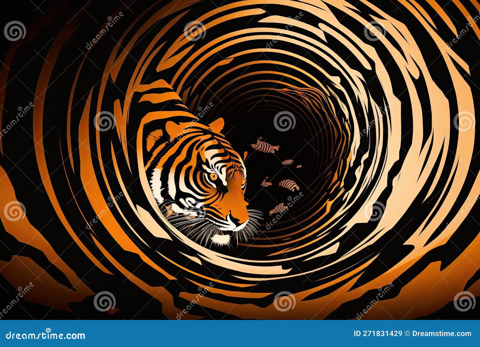 Abstract Orange and Black Tiger Pattern Background. Wild Land Strip ...
