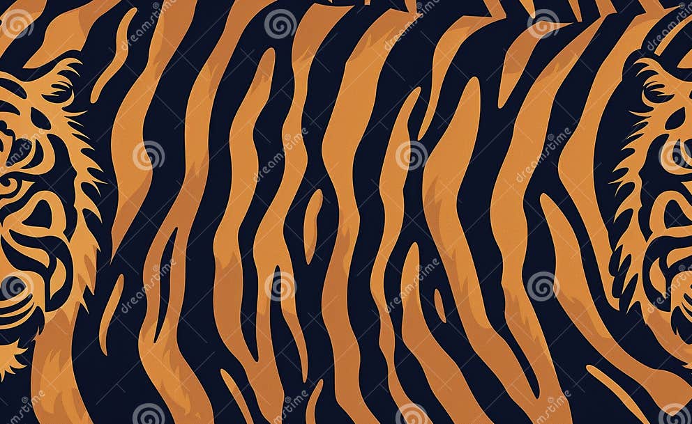 Abstract Orange and Black Tiger Stripe Pattern Stock Image - Image of ...