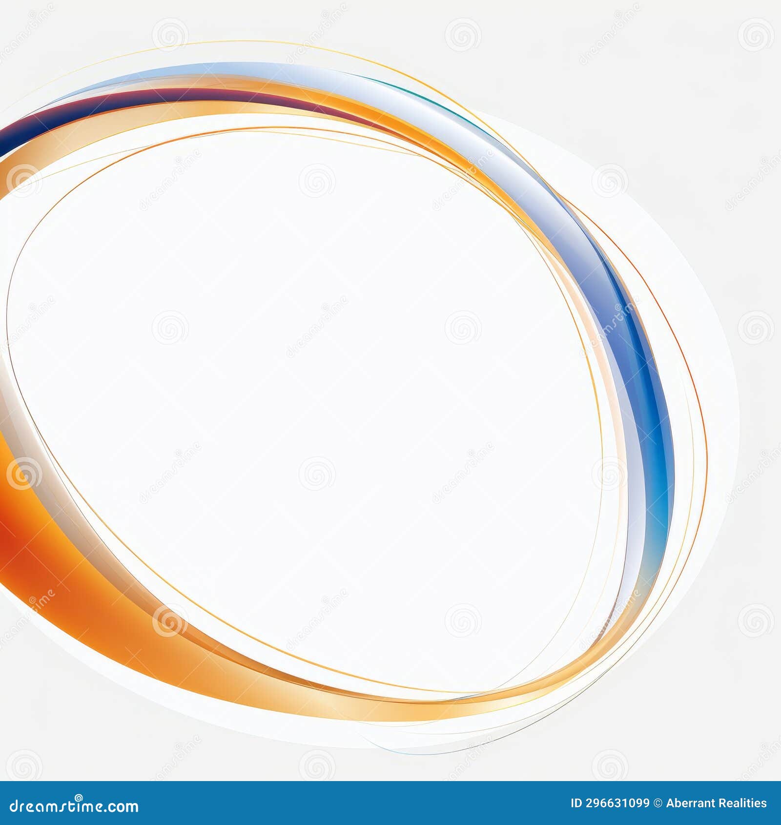 An Abstract Orange and Blue Circle on a White Background Stock ...