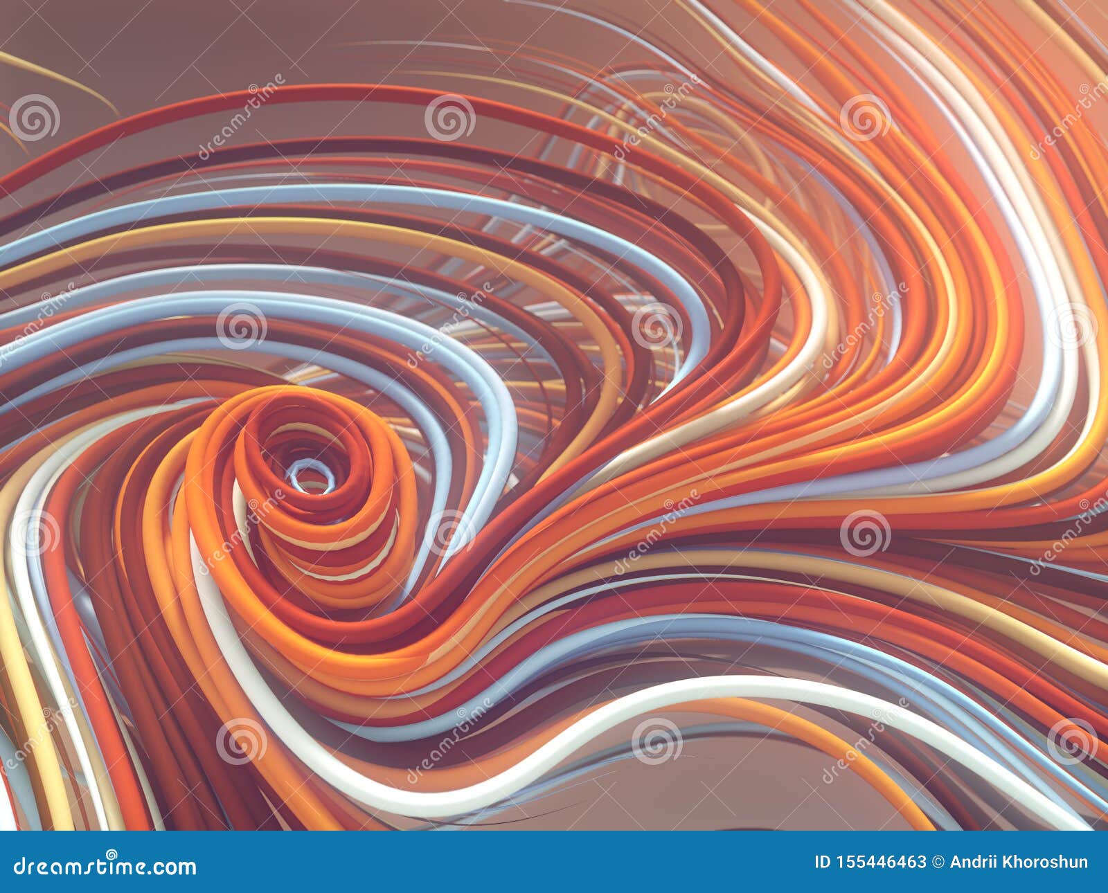 Interlacing Colored Curves. Computer Generated Geometric Pattern. 3D ...
