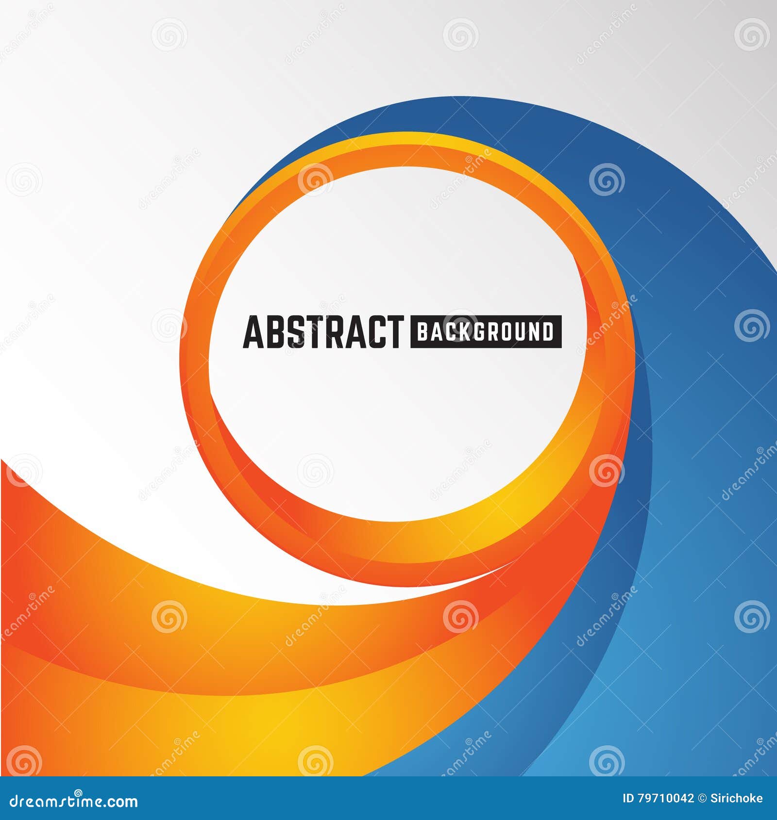 Abstract Orange and Blue Curve Circle Background Stock Vector ...