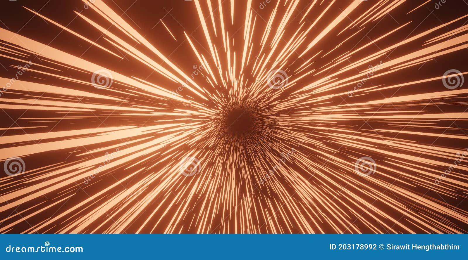 Abstract Orange Blue Flight in Space Hyper Jump 3d Rendering Stock ...