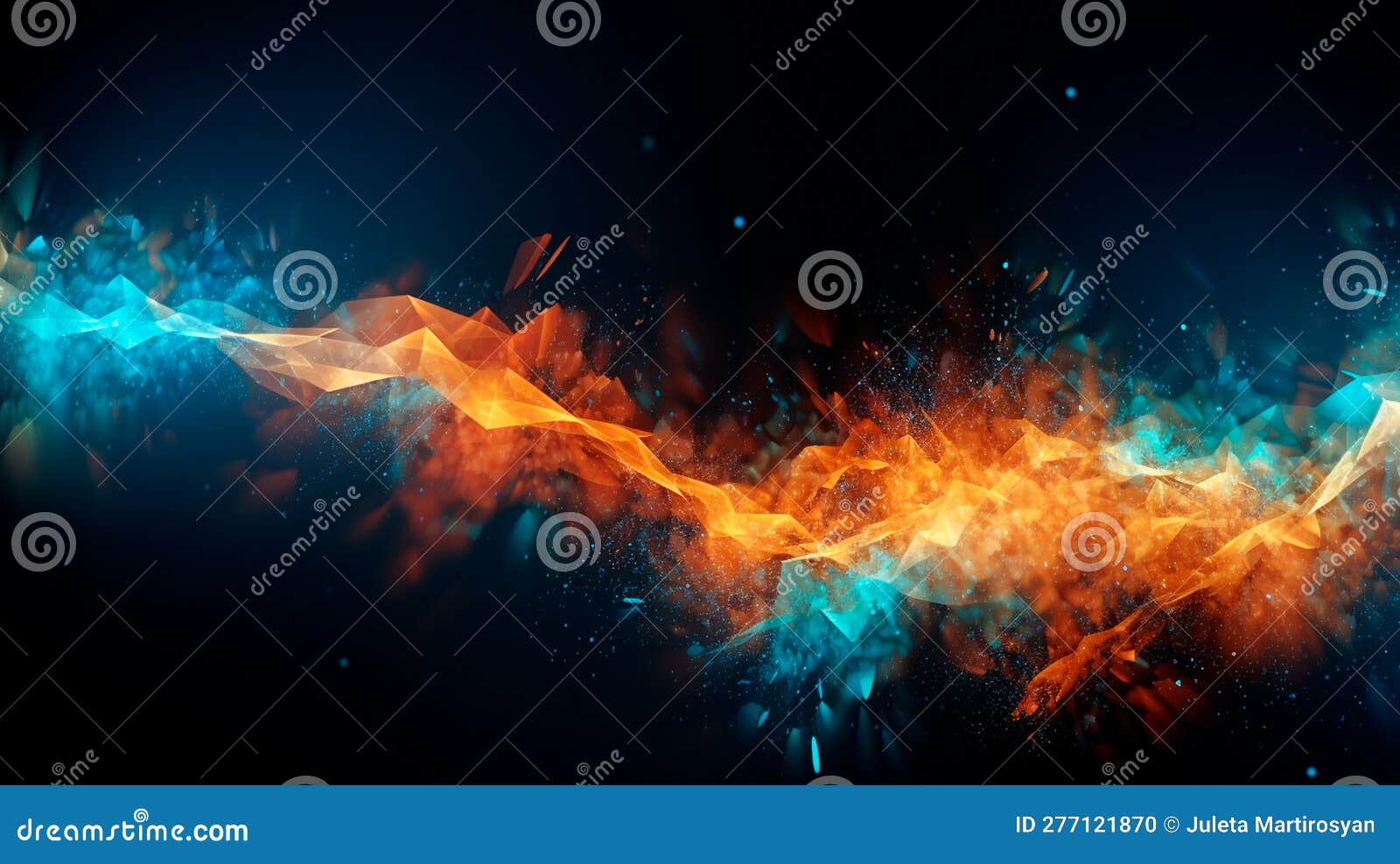 Abstract Orange and Blue Light Effects in an Illustration. Generative ...
