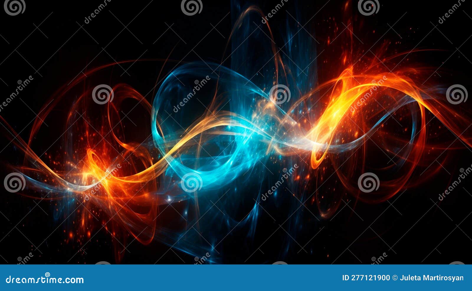 Abstract Orange and Blue Light Effects in an Illustration. Generative ...
