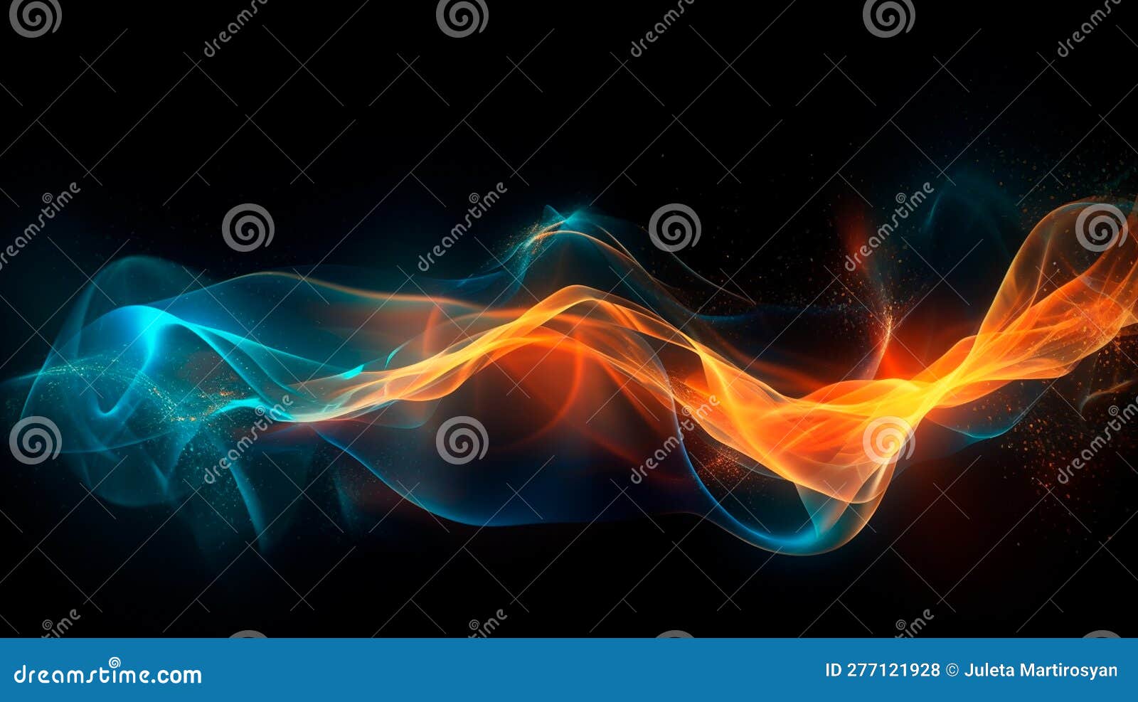 Abstract Orange and Blue Light Effects in an Illustration. Generative ...