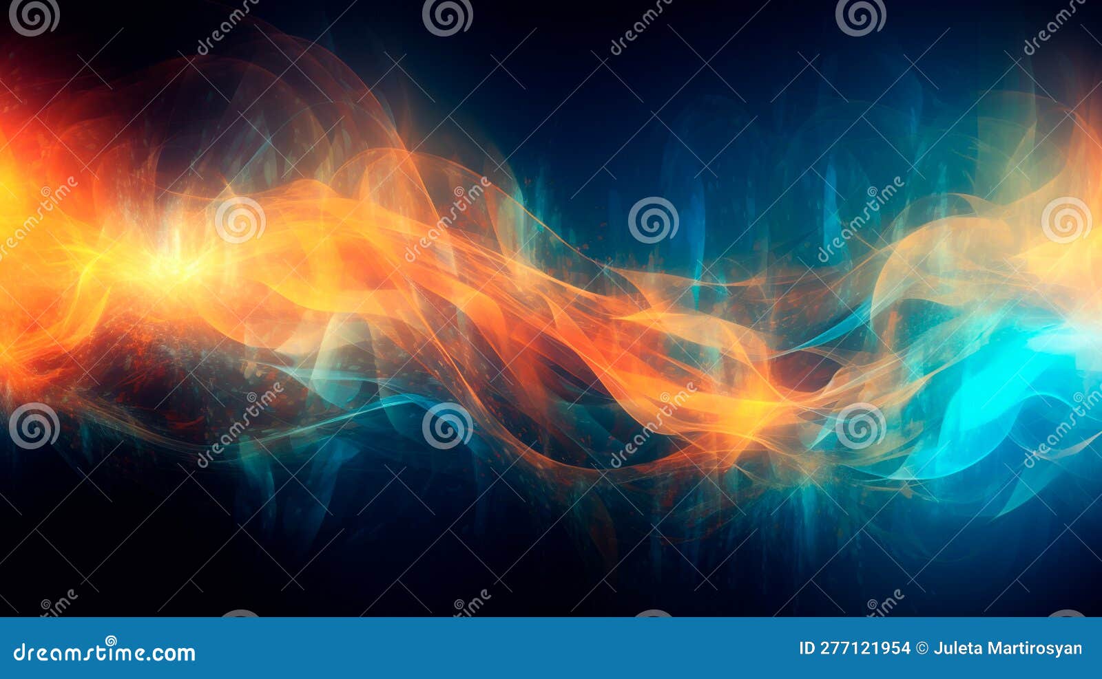 Abstract Orange and Blue Light Effects in an Illustration. Generative ...
