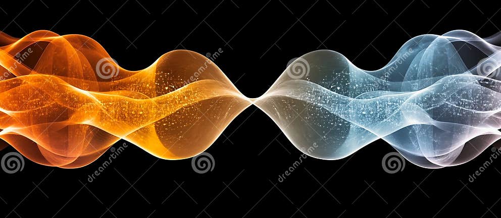 Abstract Orange and Blue Wave Background Energy Flow Dynamic Design ...