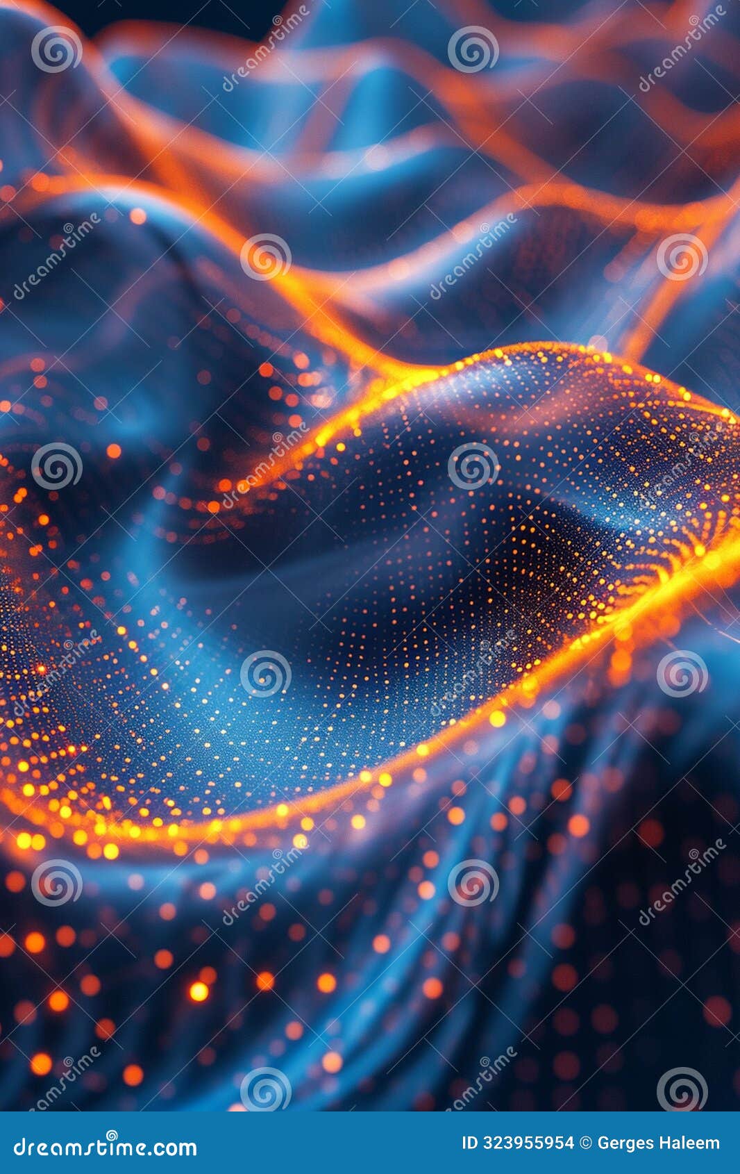 Abstract Orange and Blue Wave Pattern Stock Illustration - Illustration ...